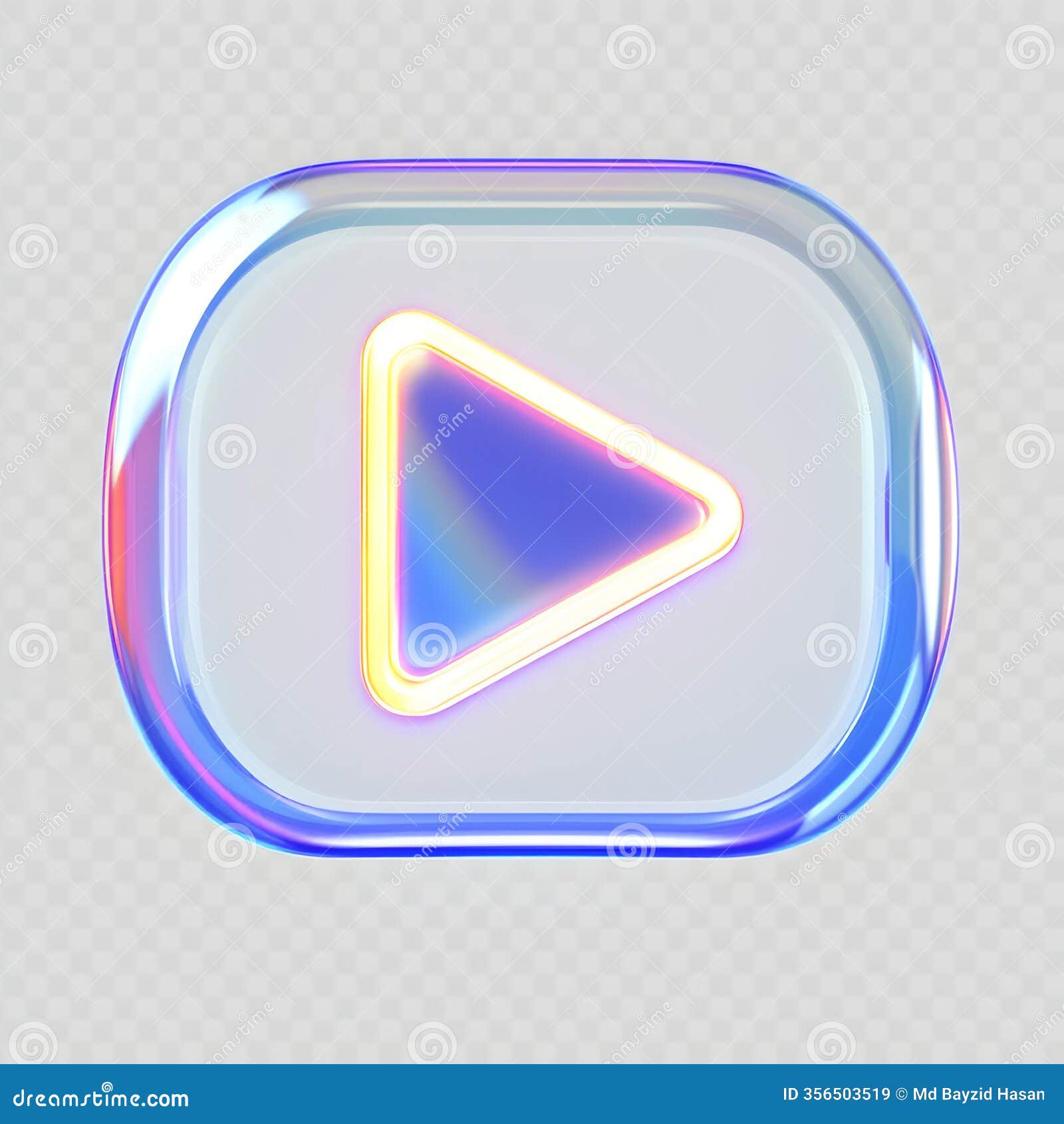 Play Button 3D Icon Isolated on Transparent Background Stock ...