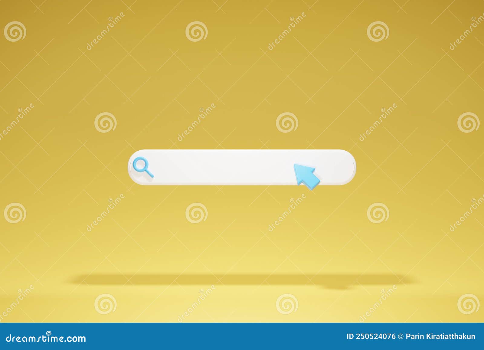 Minimal 3D White Search in Empty Search Bar on Yellow Background. Stock ...