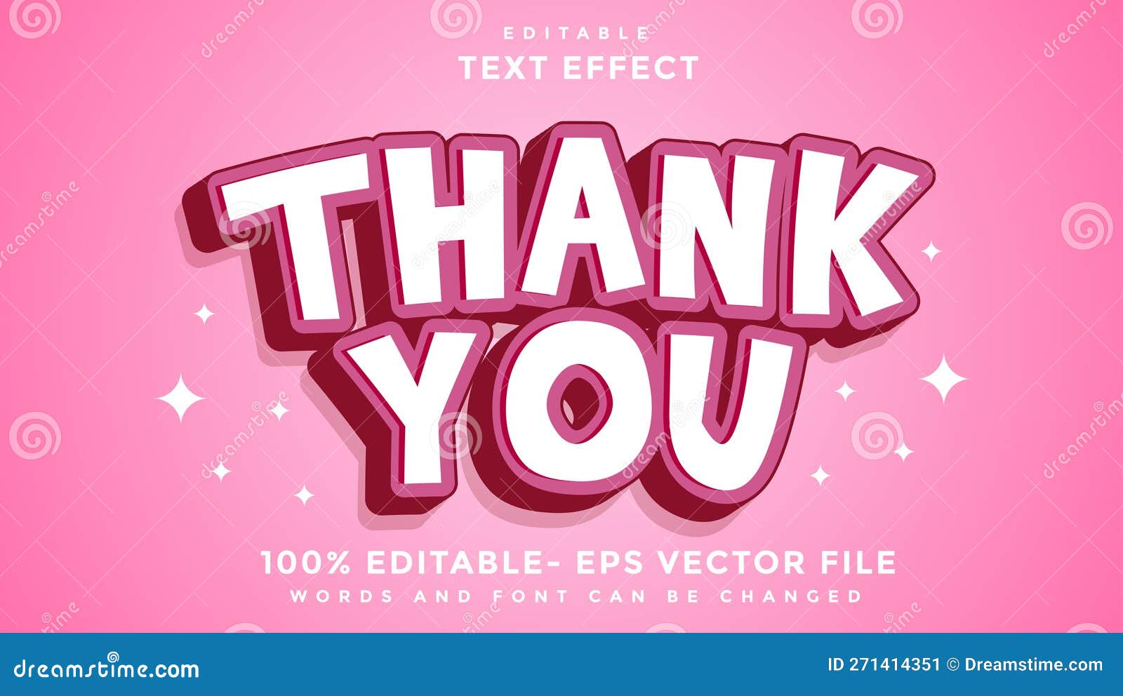 Minimal 3d Thank You Editable Text Effect Design, Effect Saved in ...