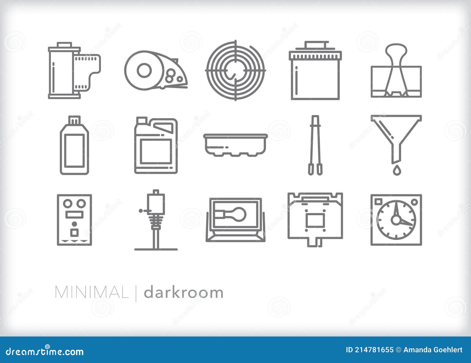 Darkroom Icon Set for Photographers and Hobbyists Stock Vector ...