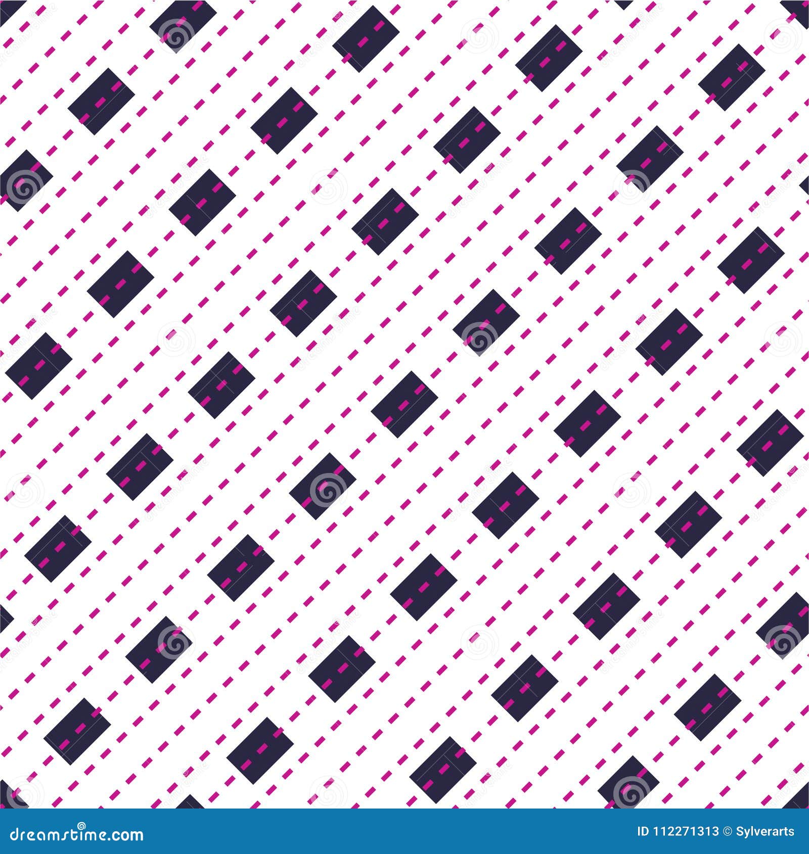 Minimal Dashed Lines Vector Seamless Pattern, Abstract Background. Simple Geometric Design Stock ...