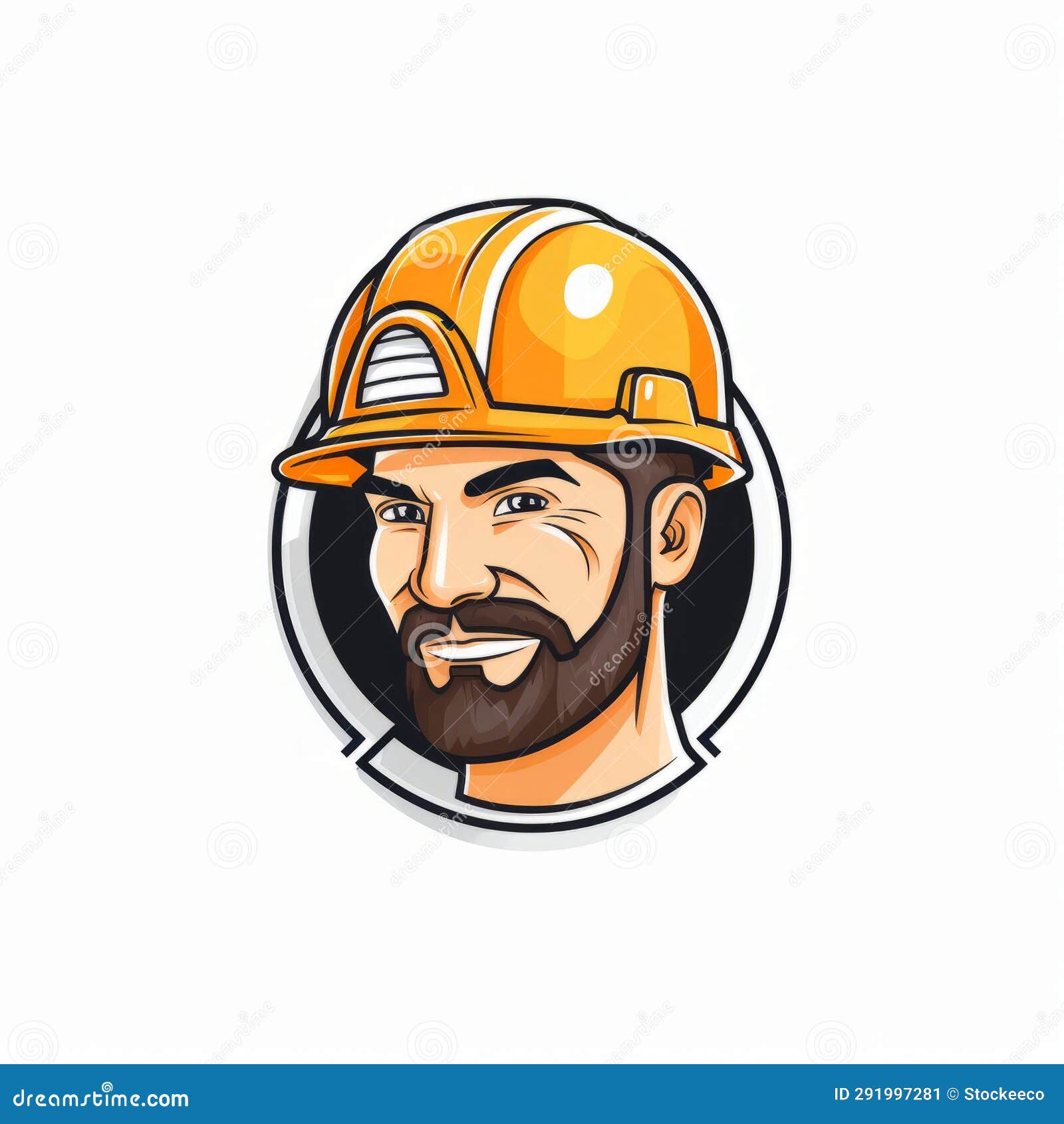 Minimal Design Construction Worker Logo with Clear Edge Definition ...