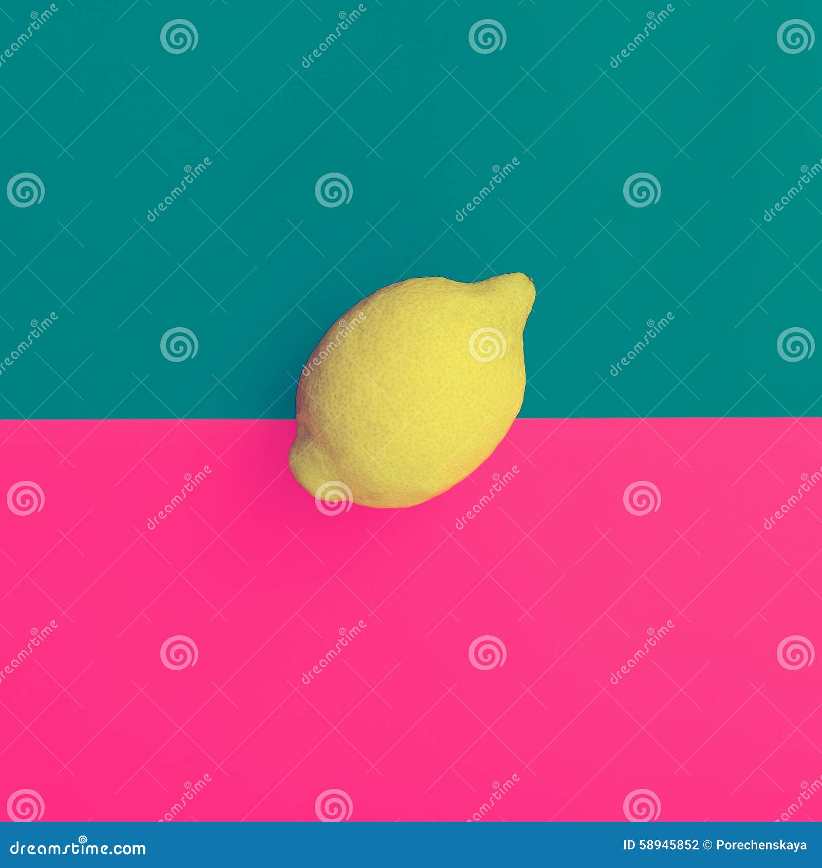Minimal Design Fruit. Lemon On Bright Background Royalty-Free Stock ...