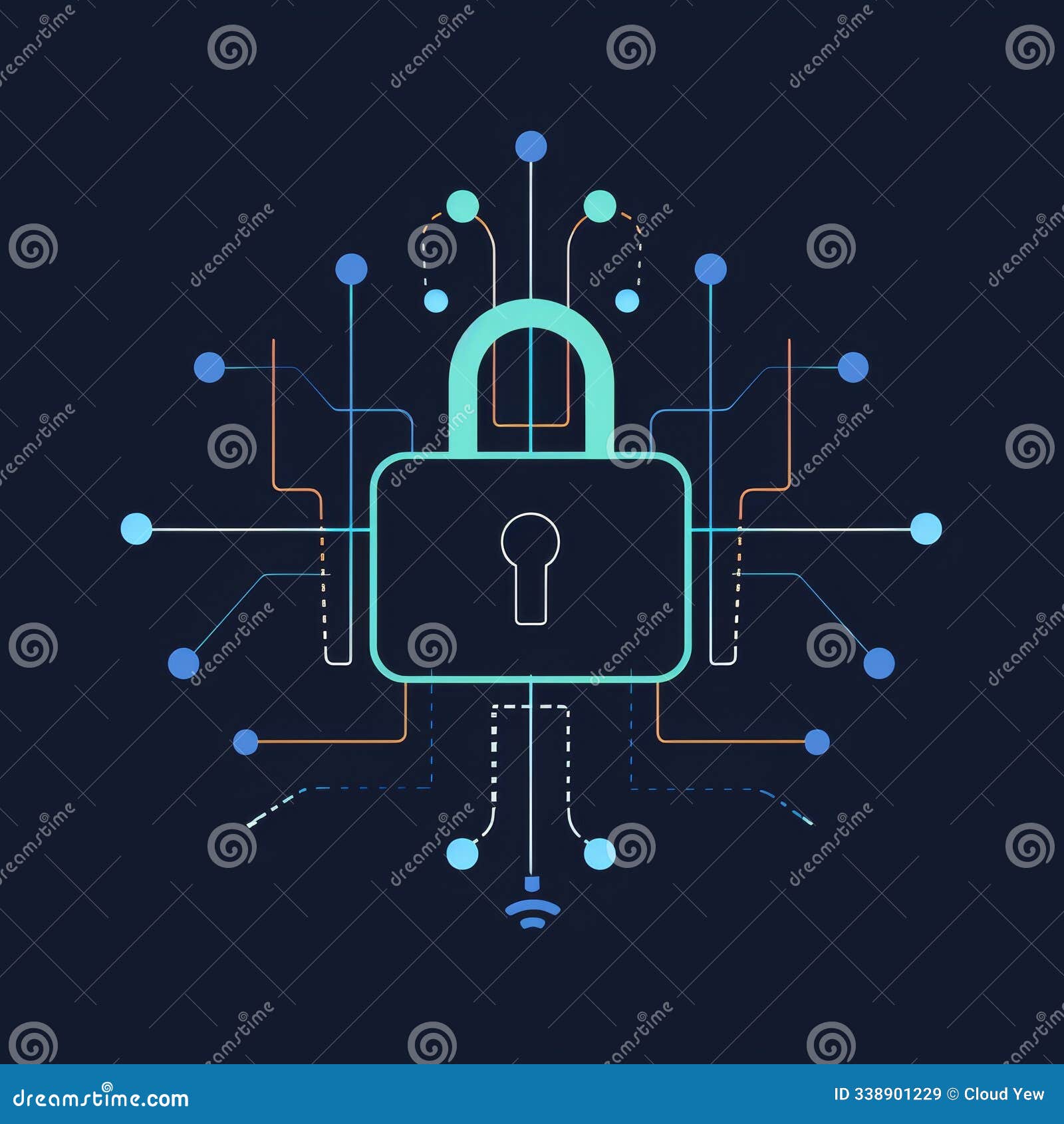 Minimal Design Representing Network Security. Stock Illustration ...
