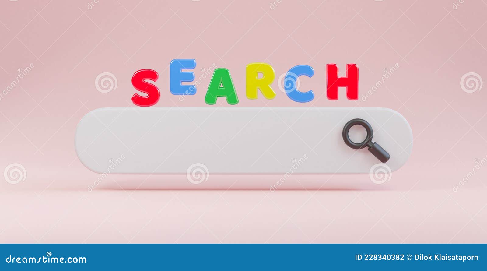 Minimal Design White Search Bar with Magnifier on Pink Background , Web ...