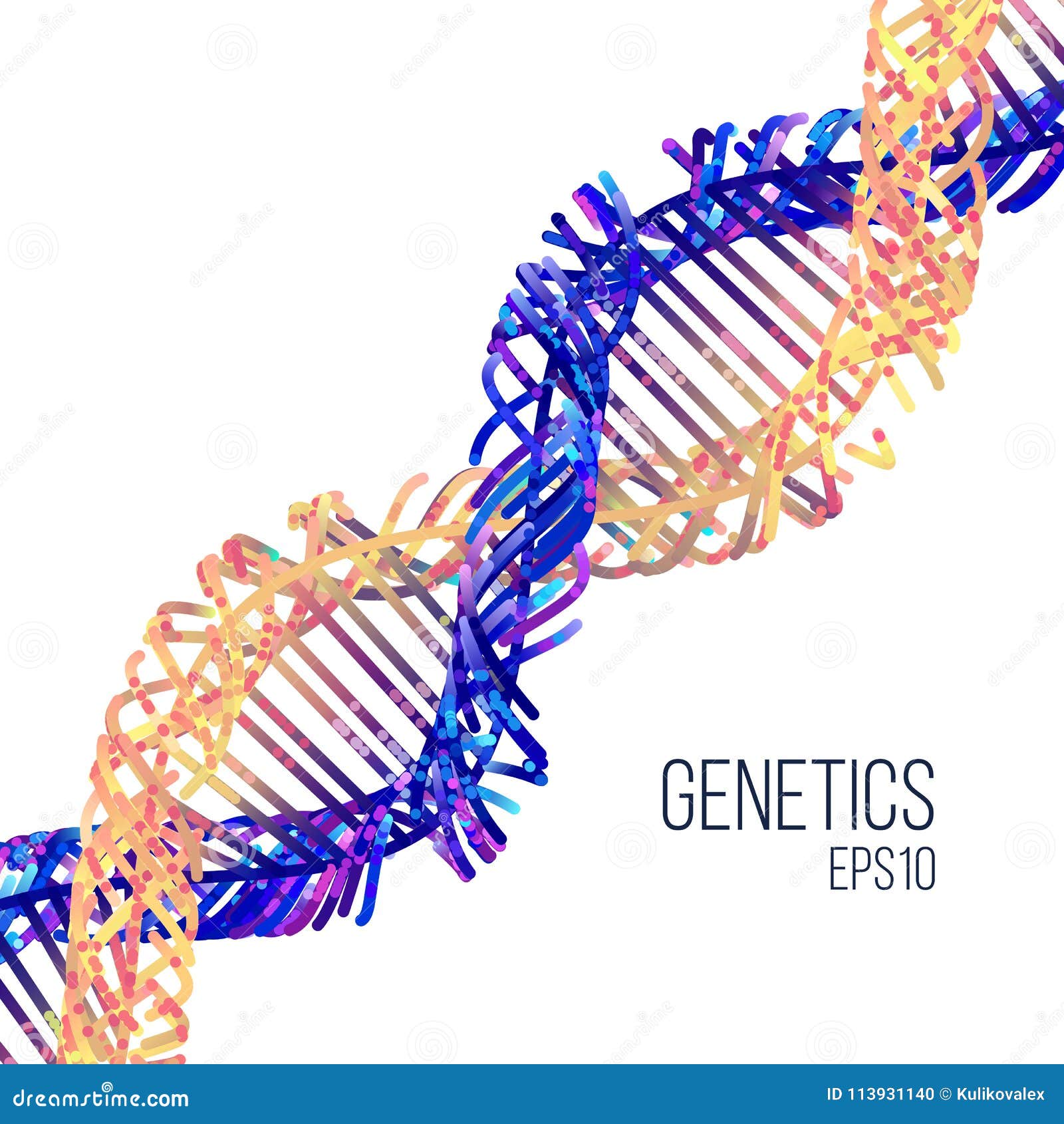 Minimal Dna Helix Flat Illustration on the White Background Stock ...
