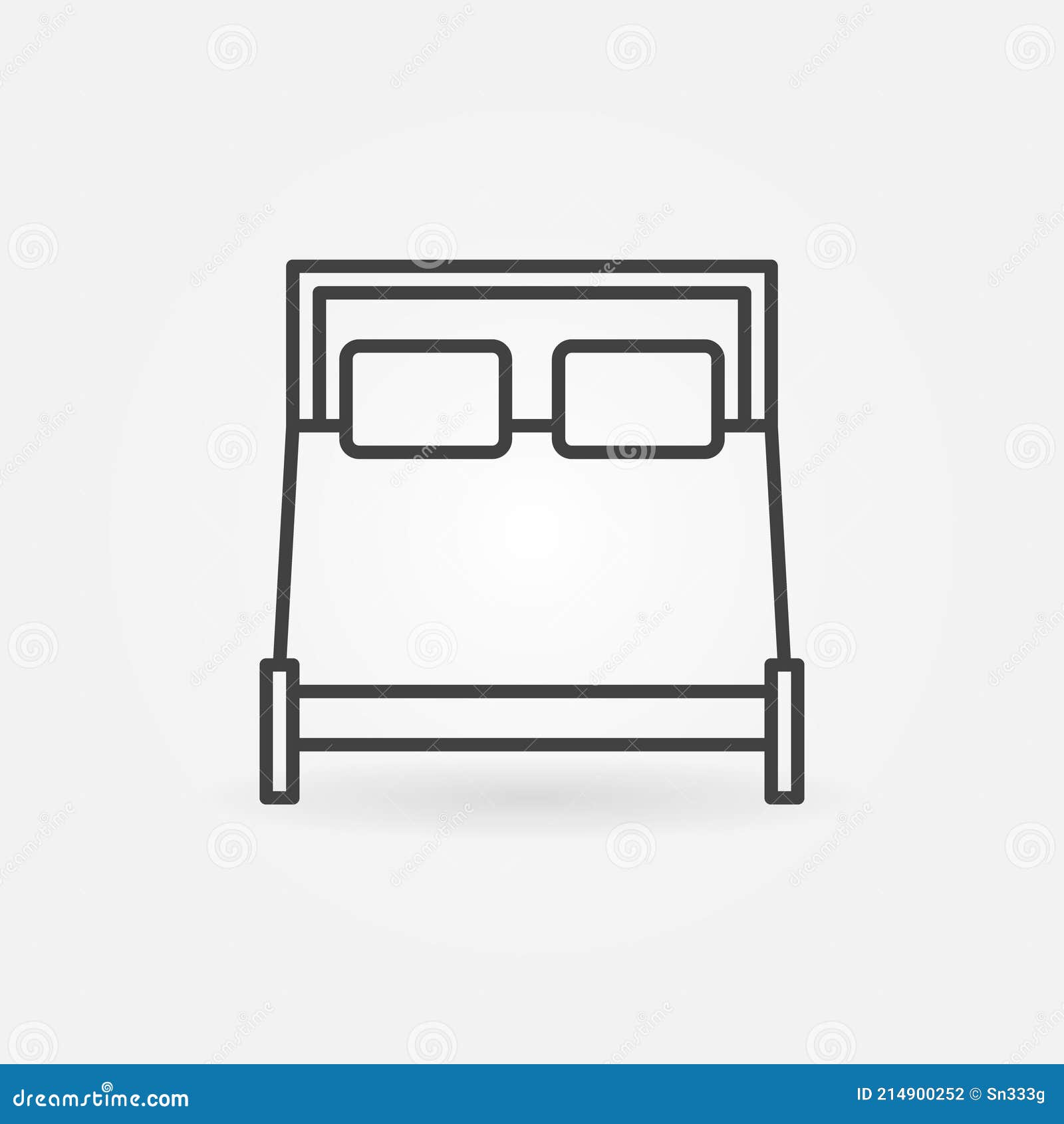 Minimal Double Bed Outline Vector Concept Icon Stock Vector ...