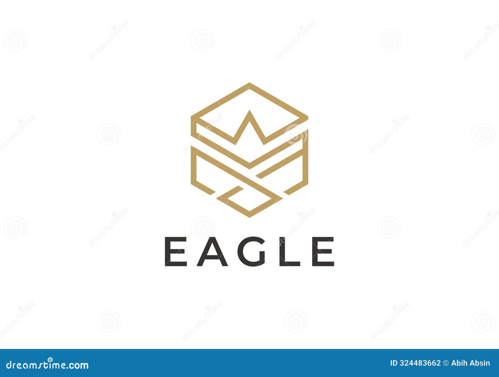 Minimal Eagle and Hexagon Logo Vector Design Stock Illustration - Illustration of wing, mascot ...