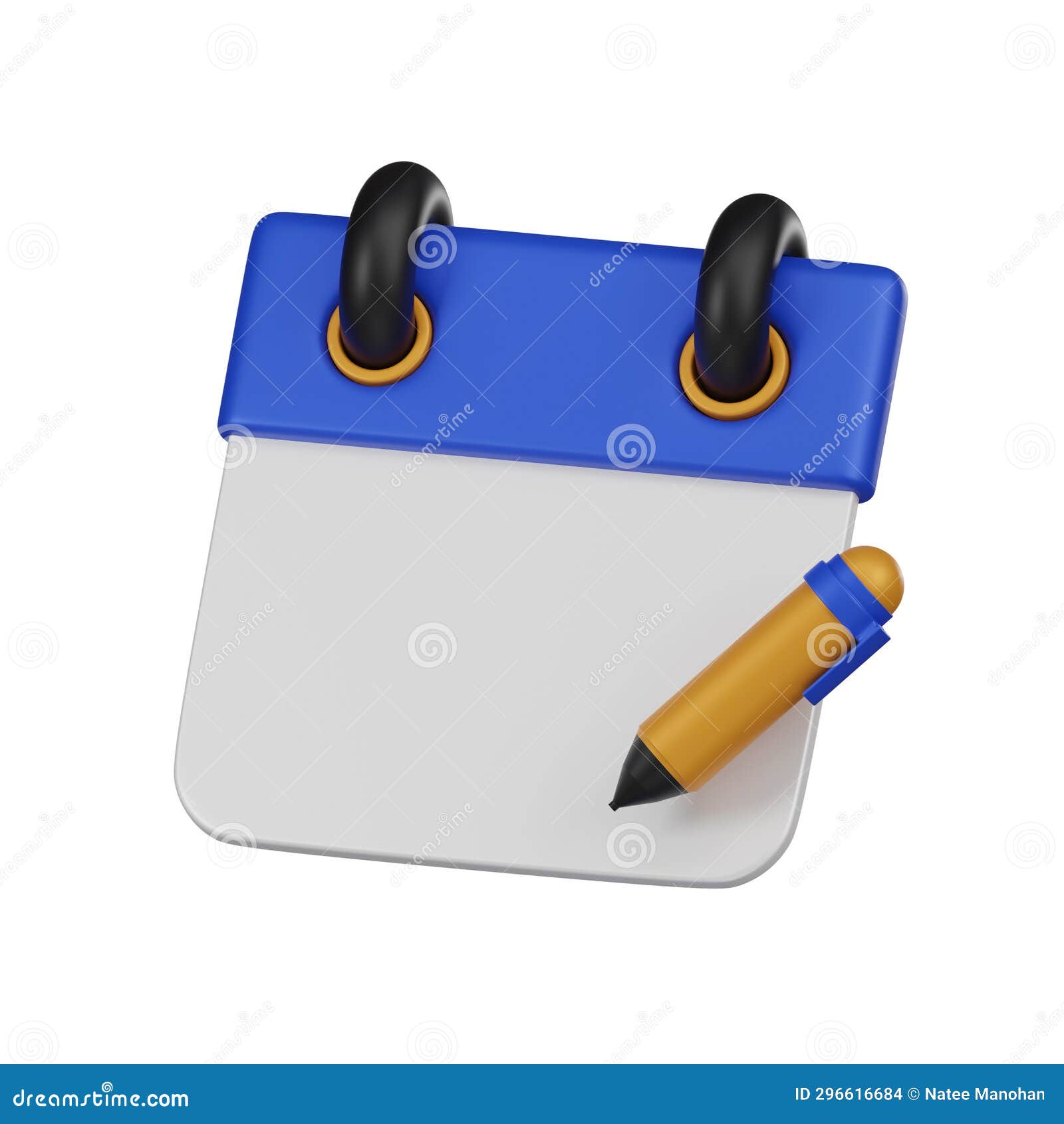 Minimal Edit Calendar Icon. 3d Render Isolated Illustration Stock ...