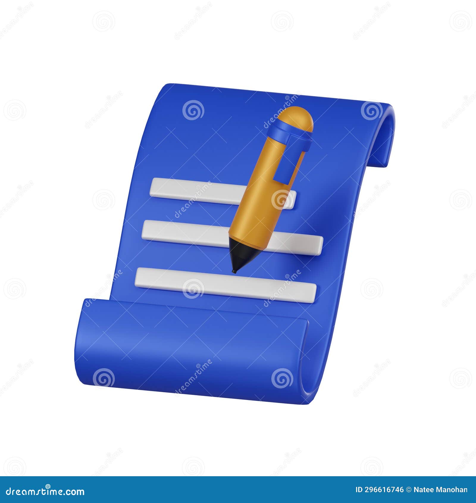 Minimal Edit Document File Icon. 3d Render Isolated Illustration Stock ...