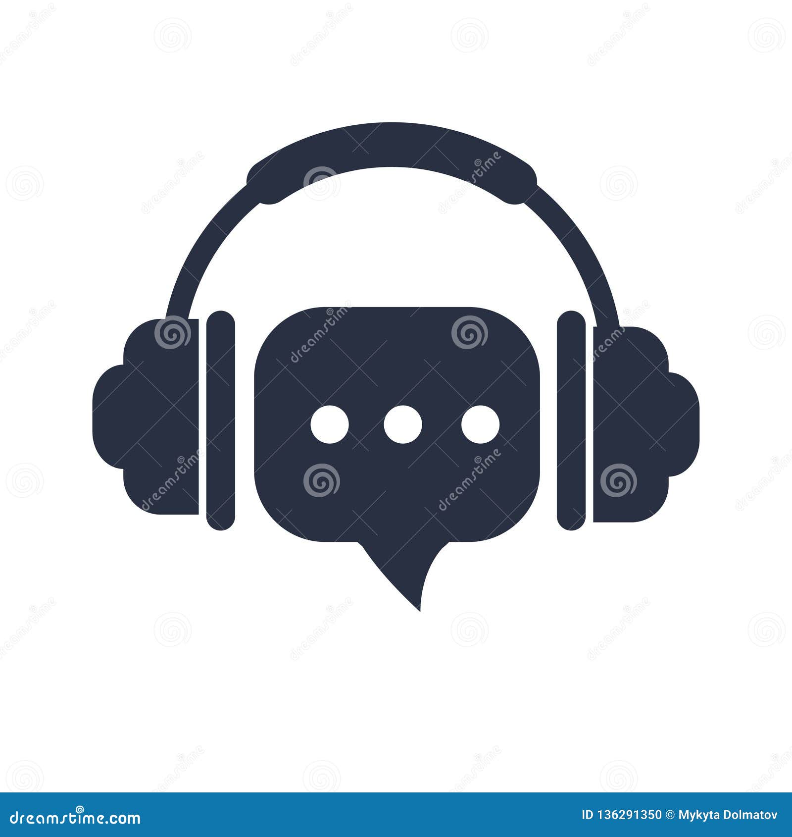 Minimal Editable Hotline Icon. Flat Solid Simple Operator Logotype ...