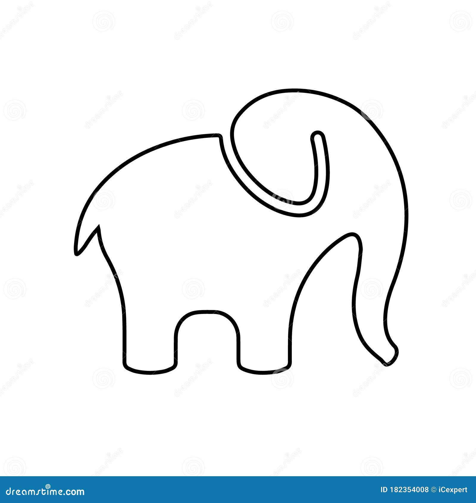 Minimal Elephant Outline Design Stock Vector - Illustration of funny ...