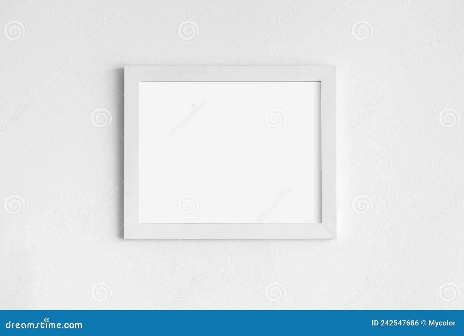 Minimal Empty Square White Frame Picture Mock Up Hanging on White Wall ...