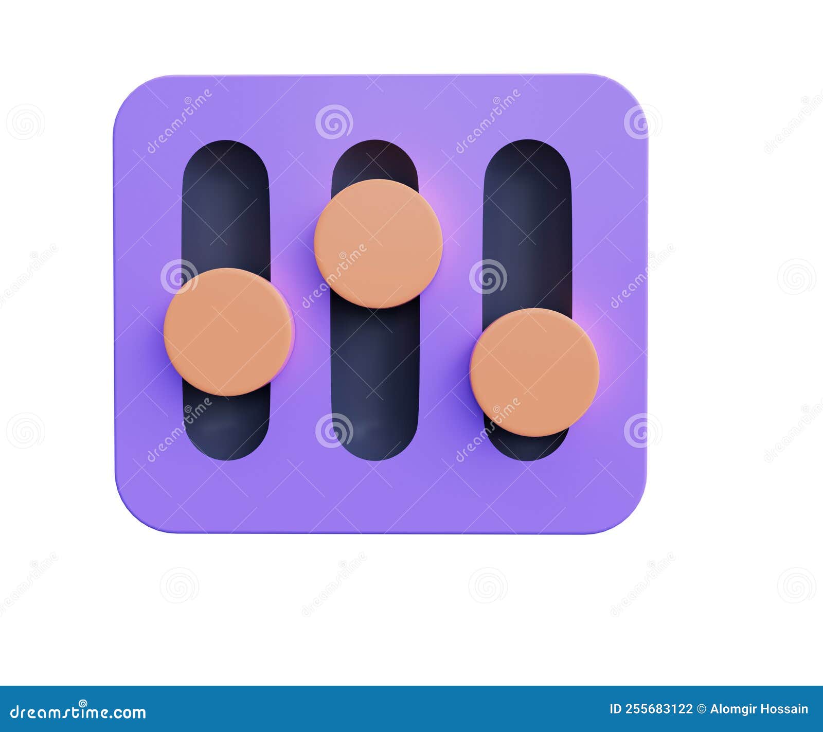 Minimal Equalizer Slider Icon, Music Sound Adjustment Symbol, 3d Render ...