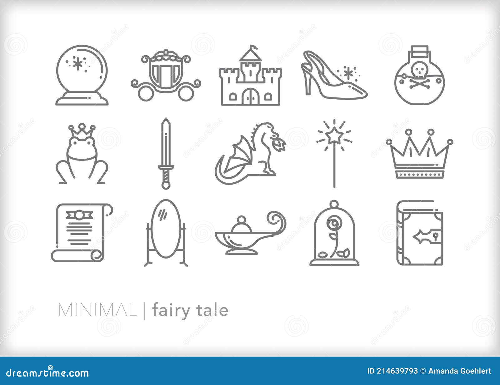 Fairy Tale Icons of Magic and Enchantment Stock Vector - Illustration ...