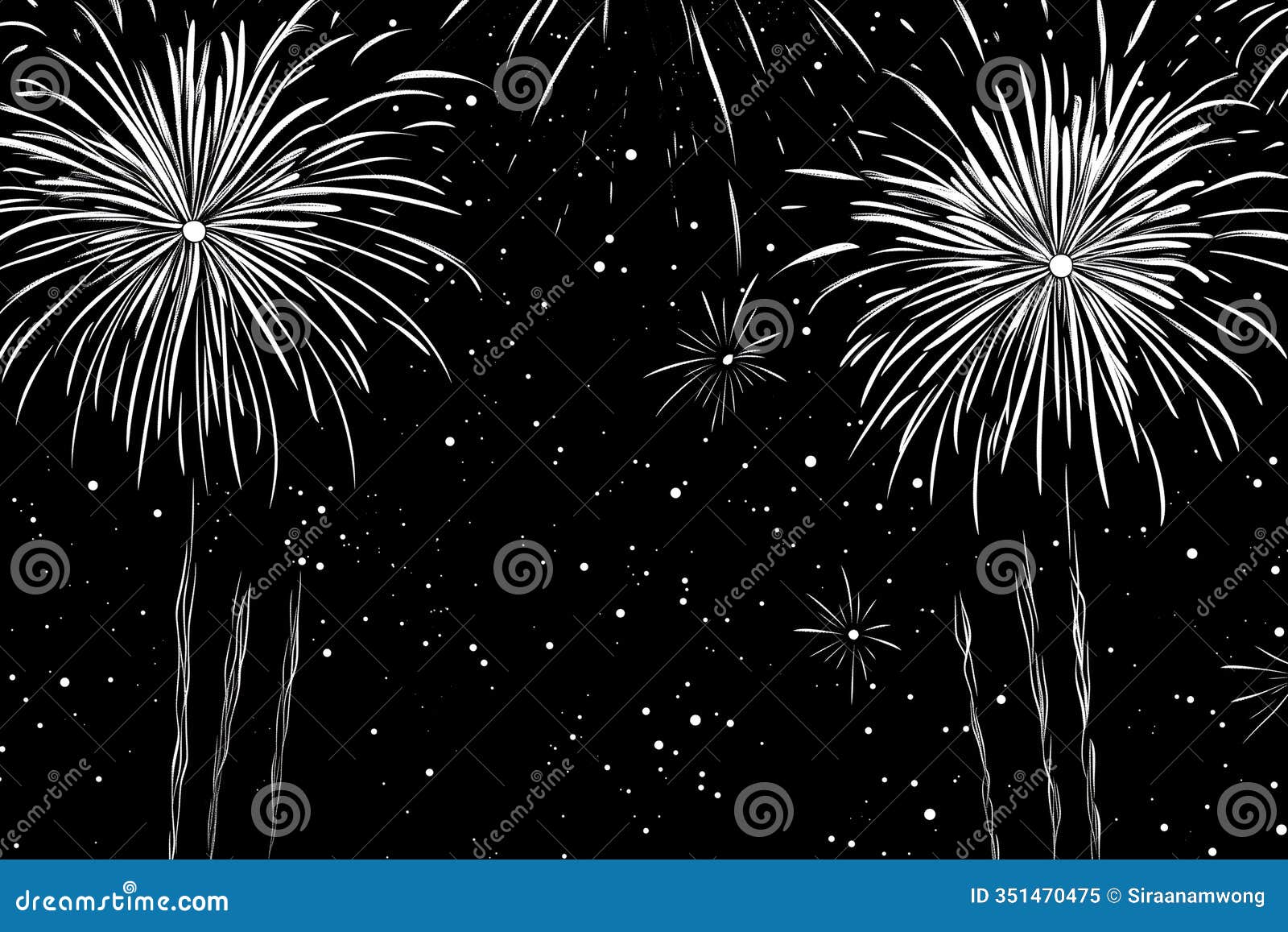 Minimal Firework Hand Drawn Line Style. by Generative Ai Stock ...