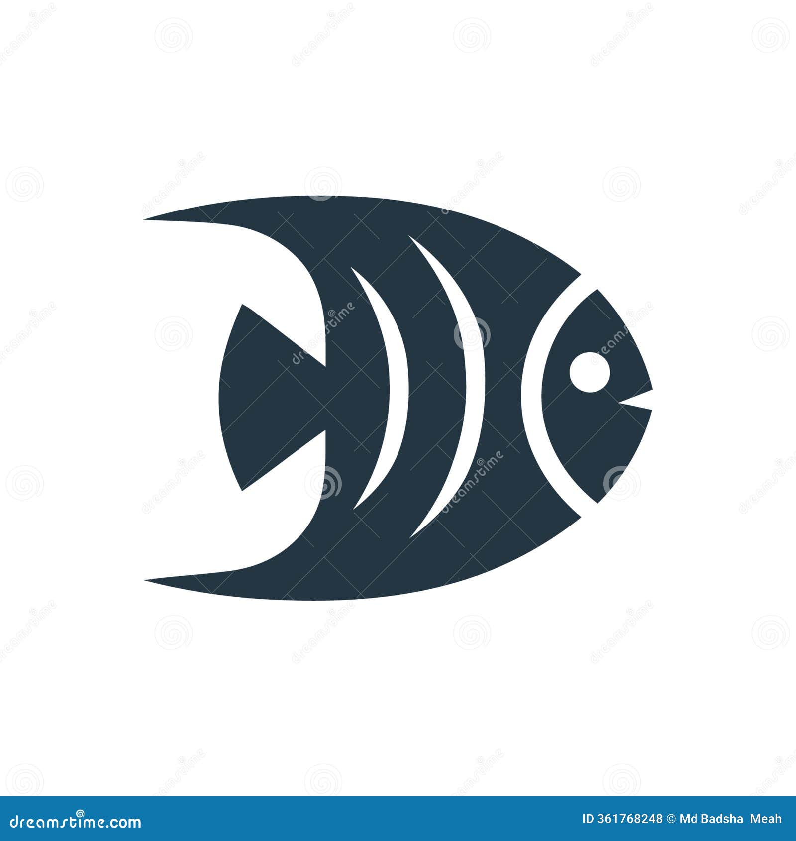 Minimal Fish Iconl. With Simple Style And Line Cartoon Vector ...