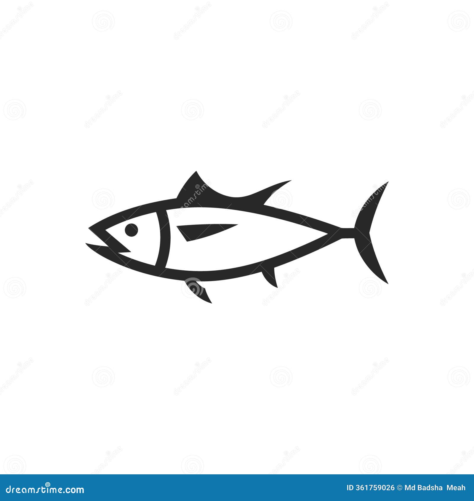 Minimal Fish Logo Template On White Background. Fish Icon. Royalty-Free ...