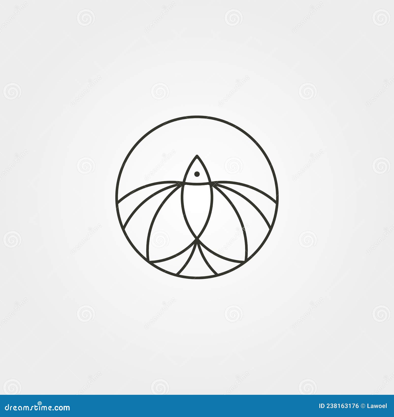 Minimal Fish Logo Line Art Vector Illustration Design, Circle Fish Logo ...