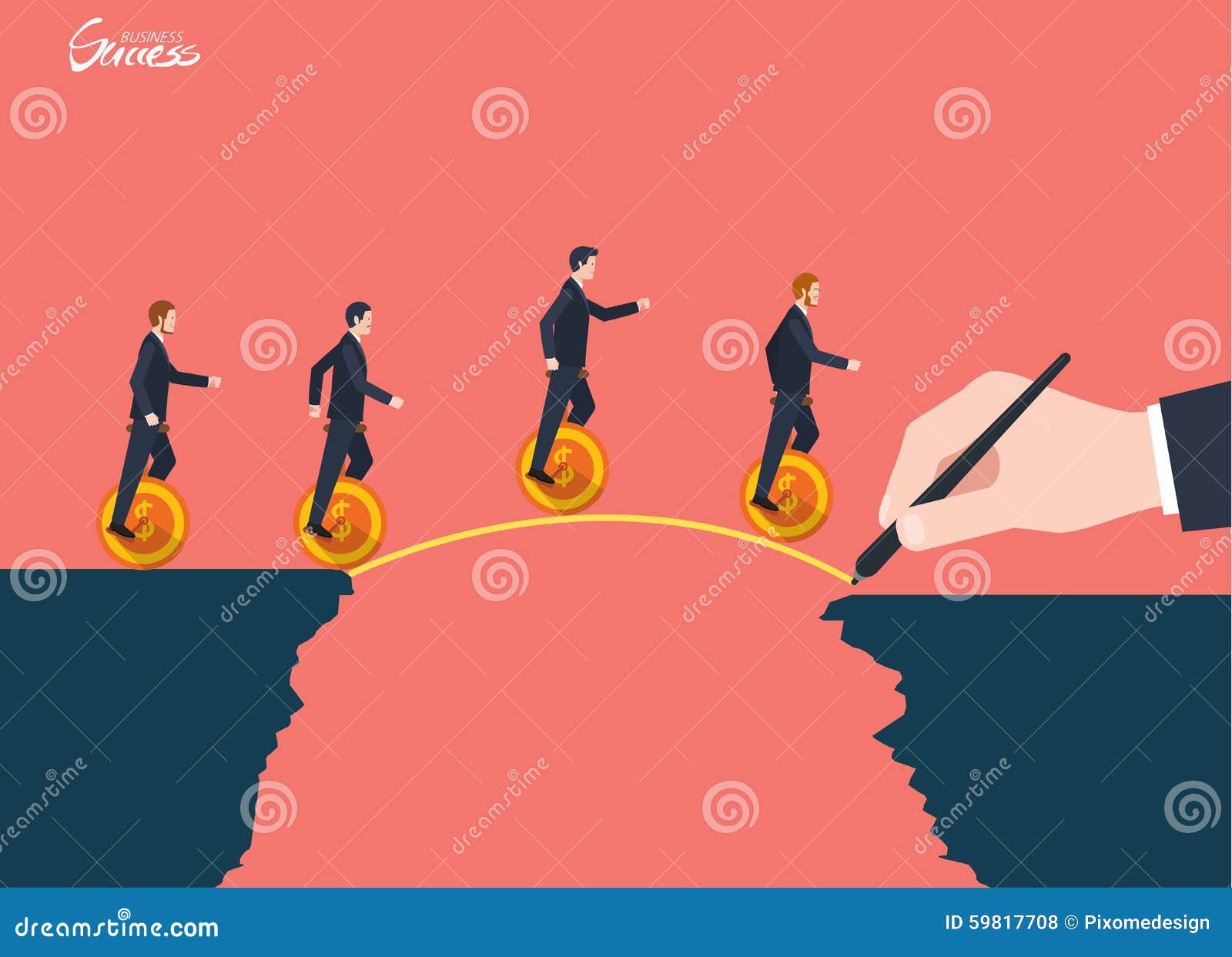 Minimal Flat Character of Business Business Success Concept ...