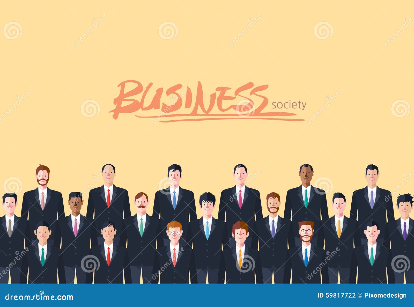 Minimal Flat Character of Business Society Concept Illustrations Stock ...