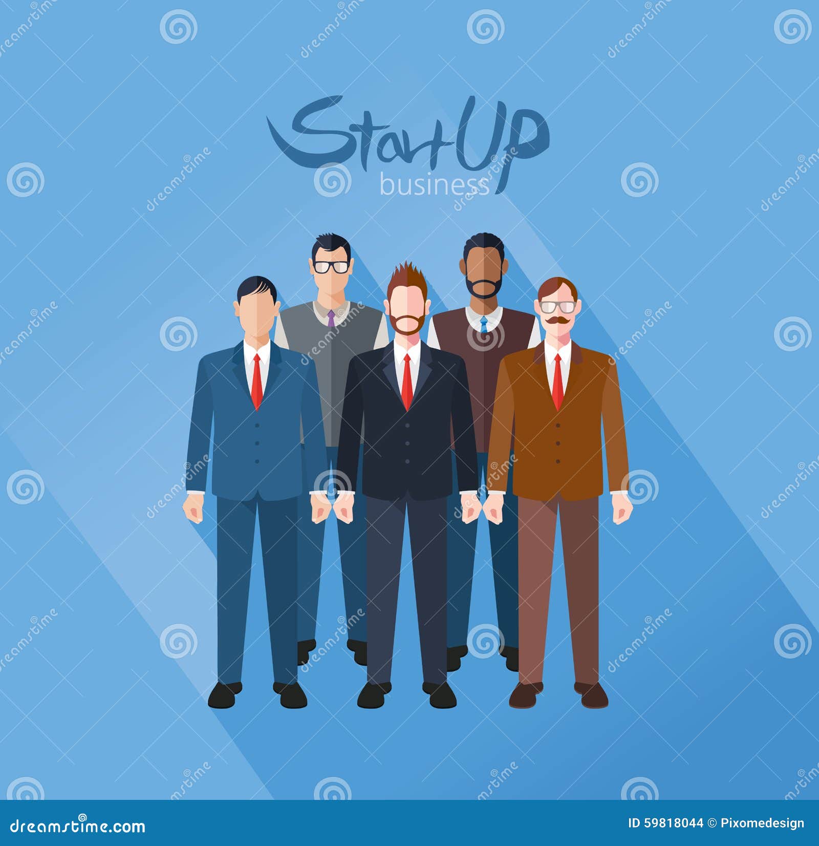 Minimal Flat Character of Business Start-up Concept Illustrations Stock ...