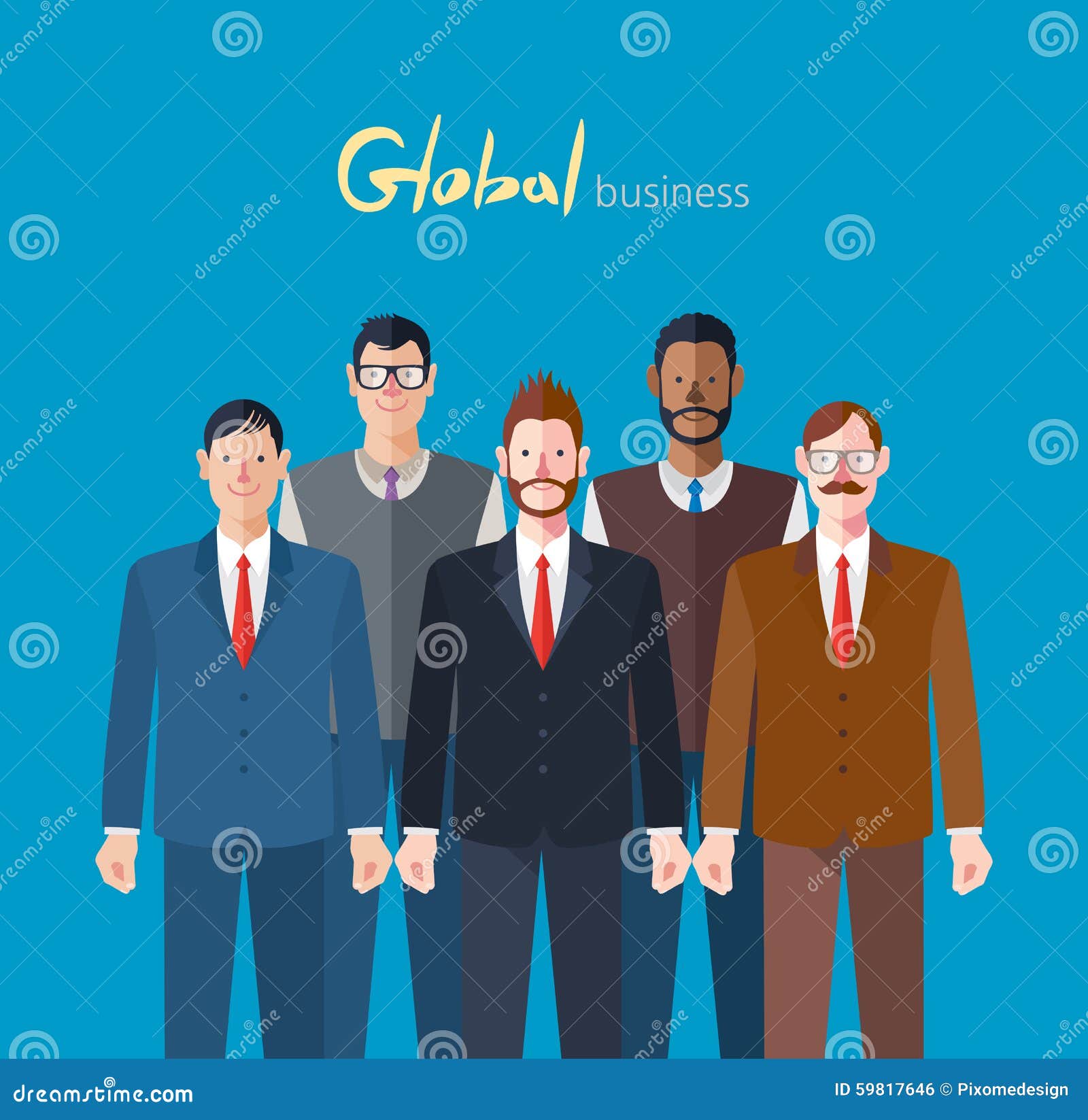 Minimal Flat Character of Global Business Concept Illustrations Stock ...