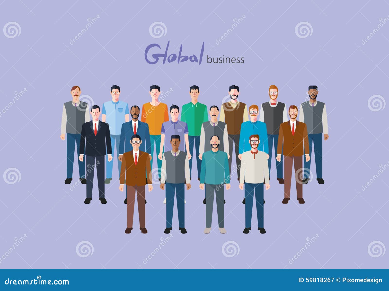 Minimal Flat Character of Global Business Concept Illustrations Stock ...