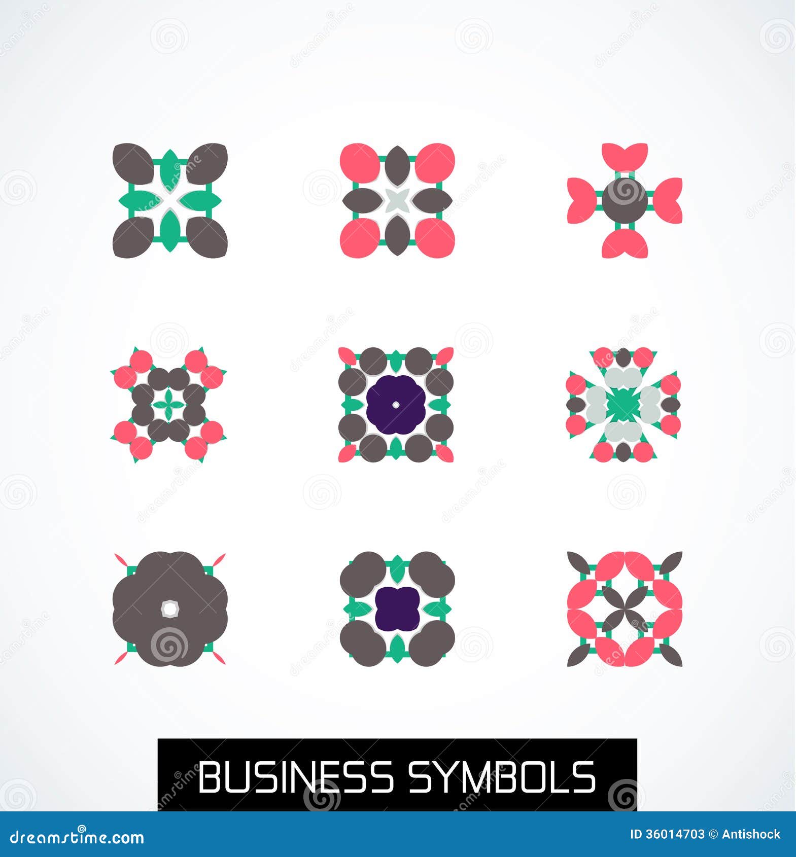 Minimal Flat Geometric Business Symbols. Icon Set Stock Vector ...