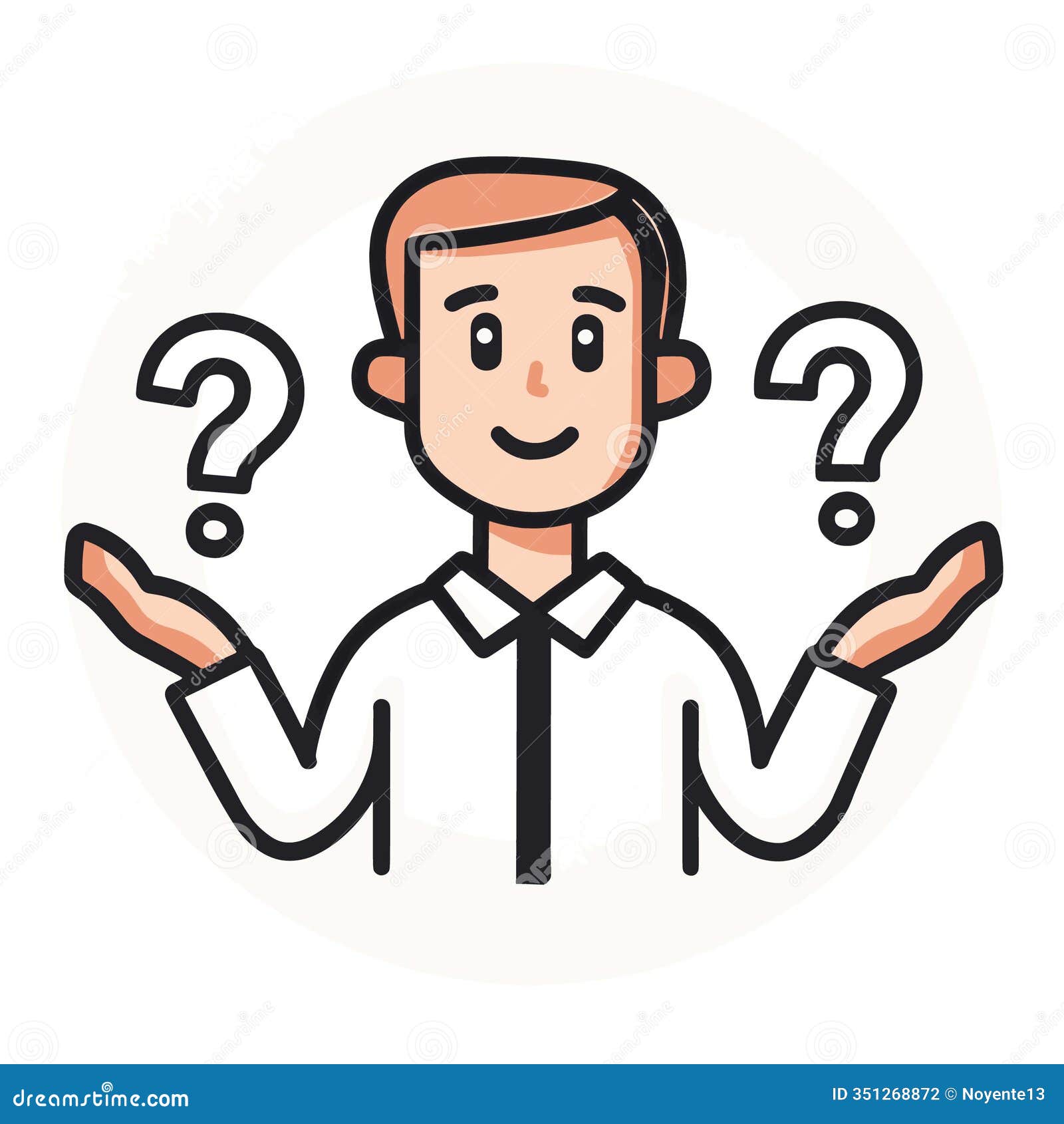 Minimal Flat Man Holding Two Question Marks in Both Hands Flat Vector ...