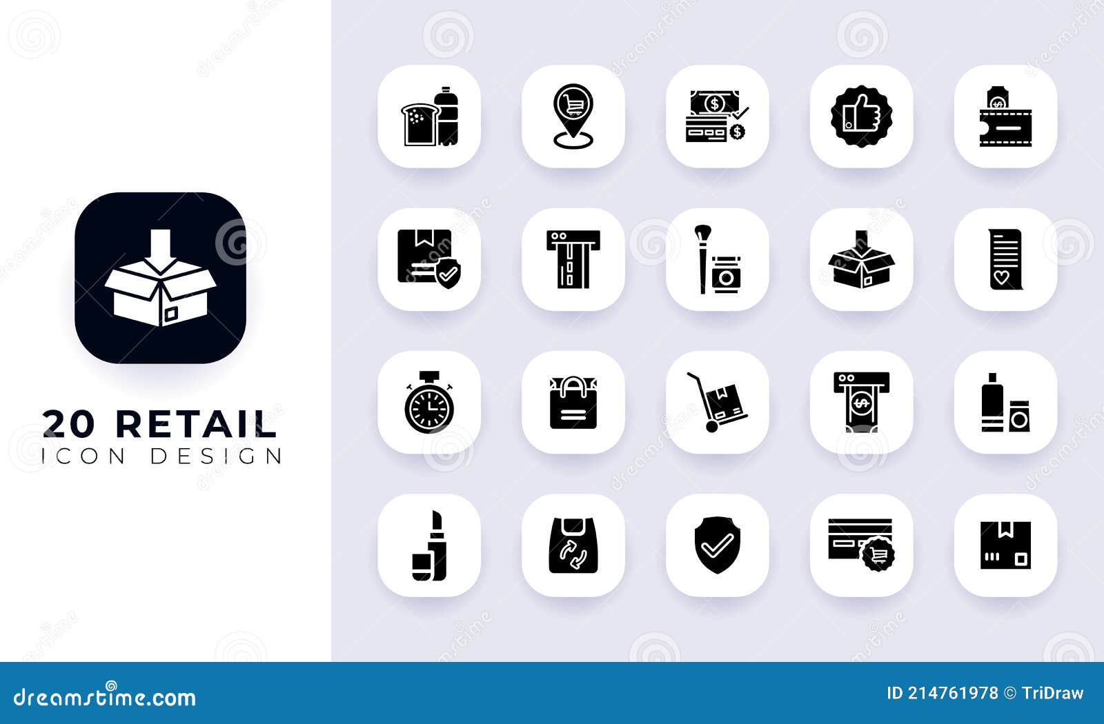 Minimal Flat Retail Icon Pack Stock Vector - Illustration of ...