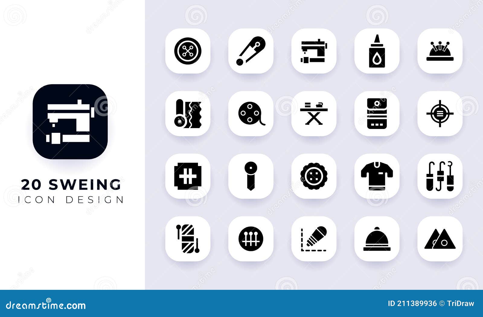 Minimal Flat Sweing Icon Pack Stock Illustration - Illustration of coat ...