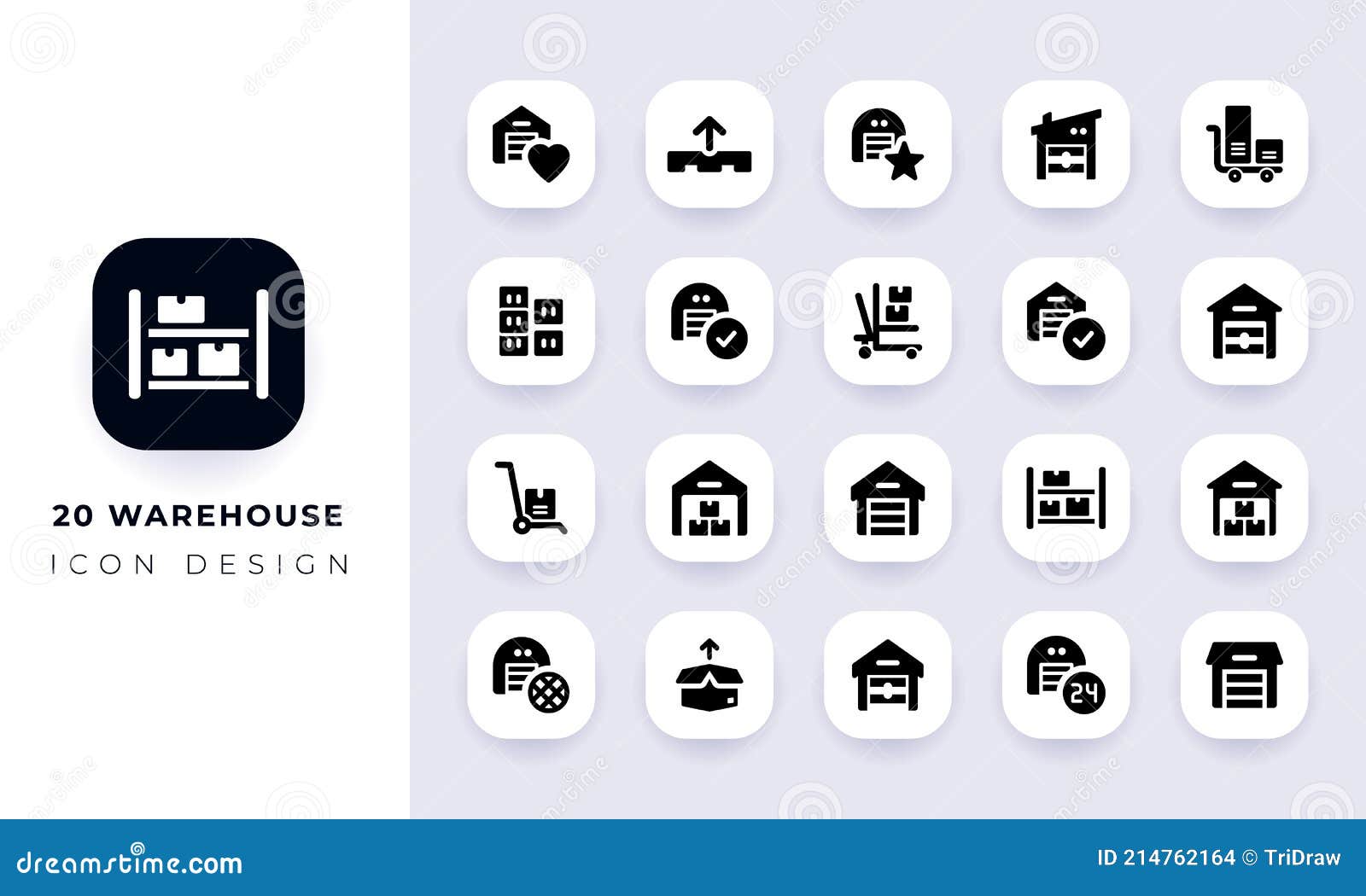 Minimal Flat Warehouse Icon Pack Stock Vector - Illustration of rack ...