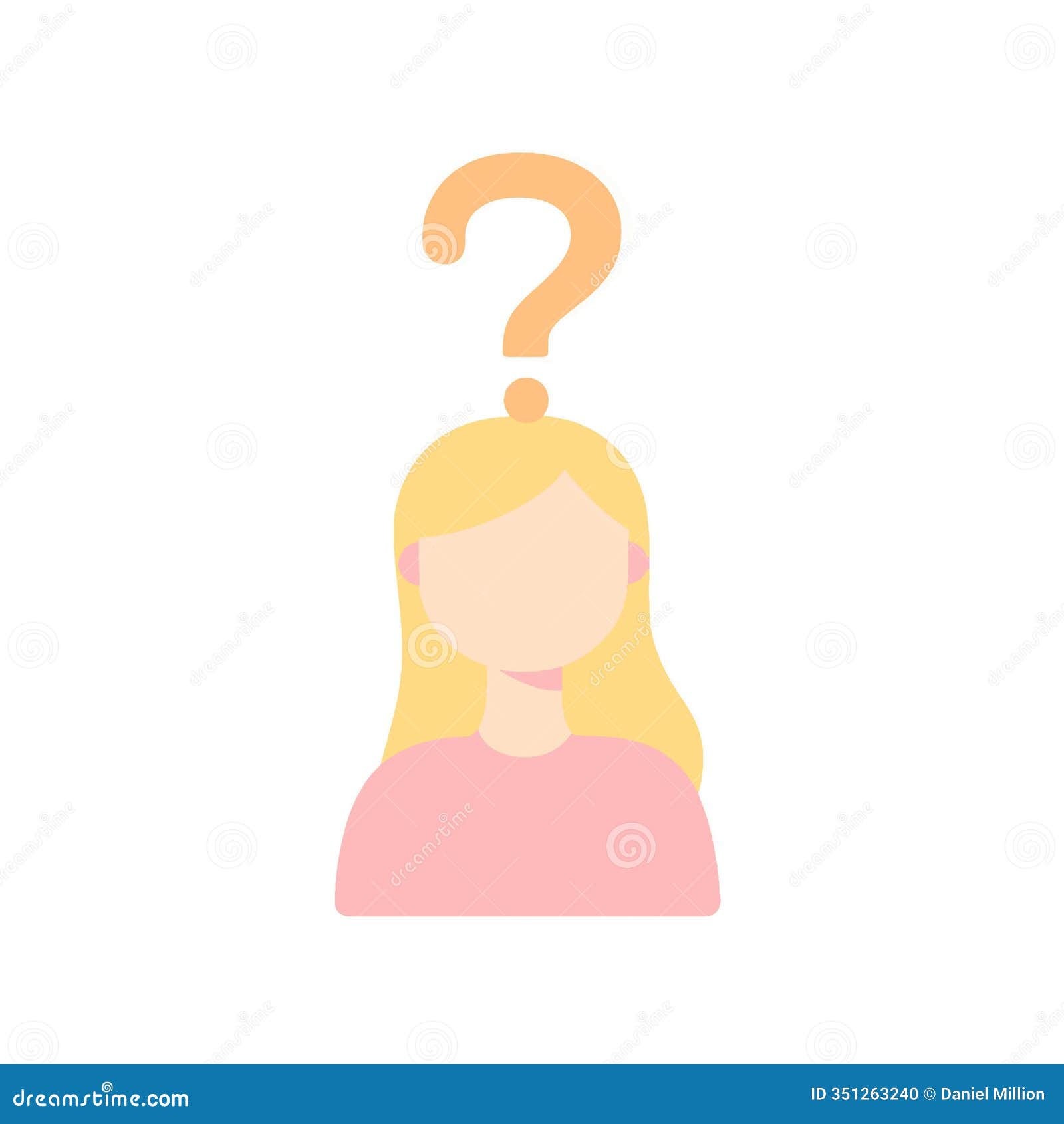 Minimal Flat Woman Holding a Large Question Mark Above Head Flat Vector ...