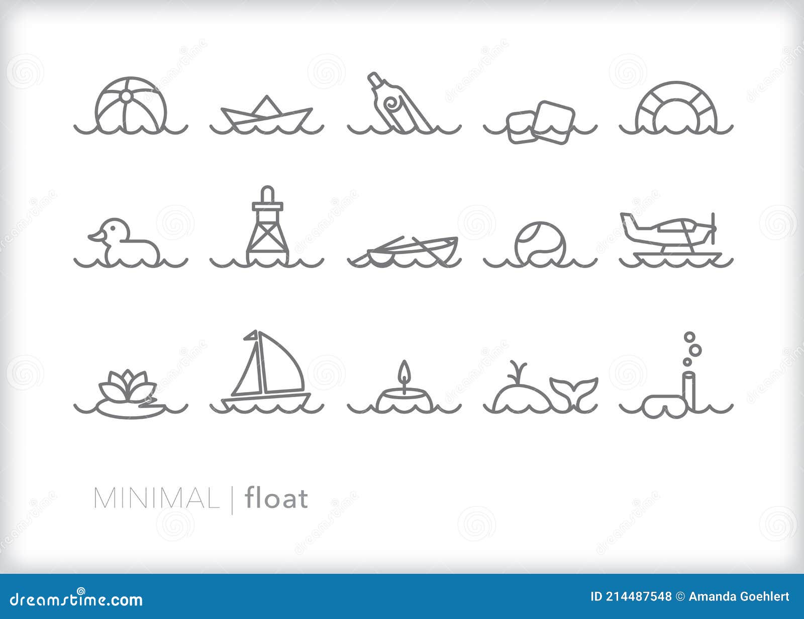 Float Icons of Objects that are Buoyant in Water Stock Vector ...