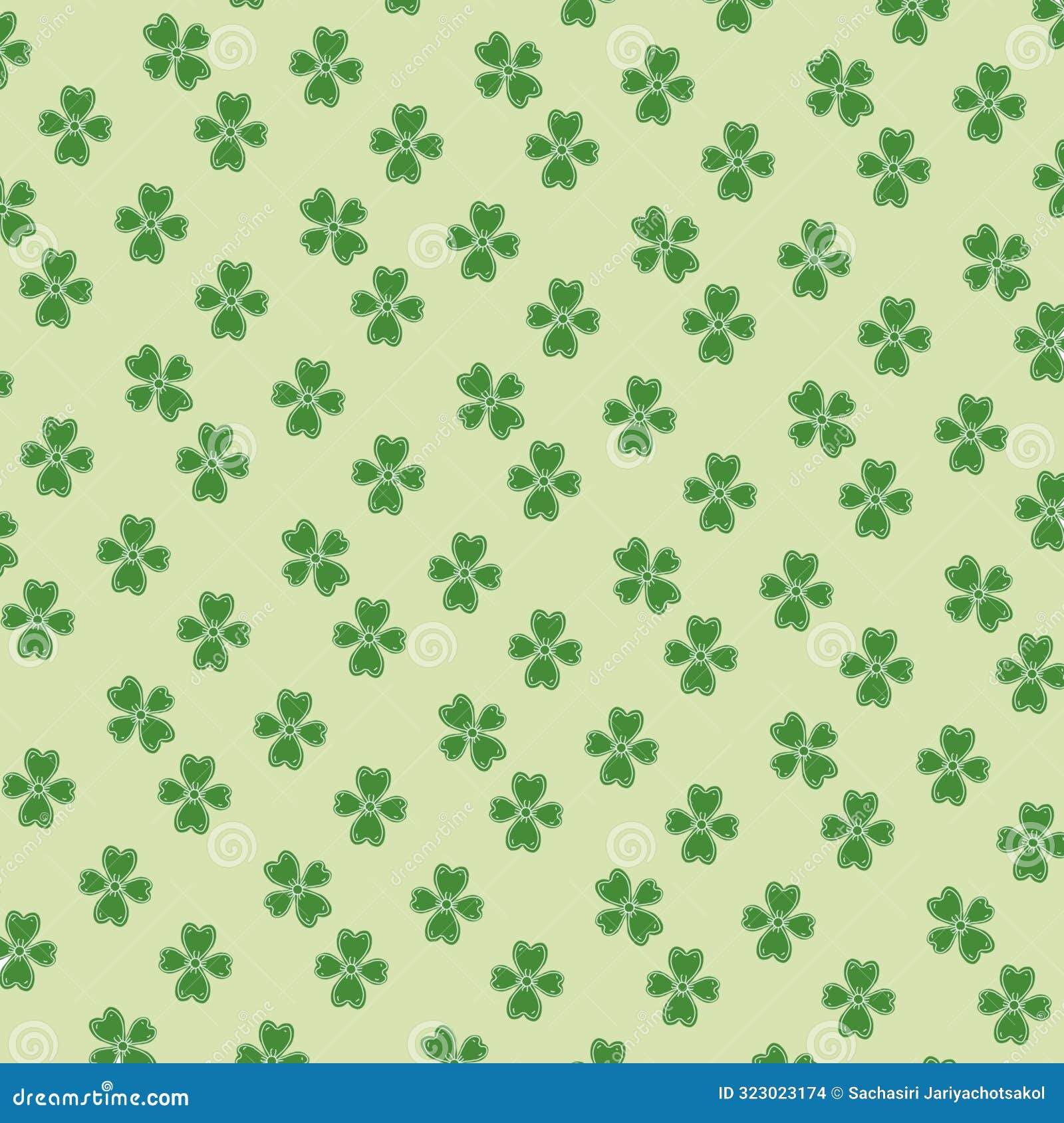 Minimal Flower for Fabric Pattern Green Seamless Pattern or Background ...