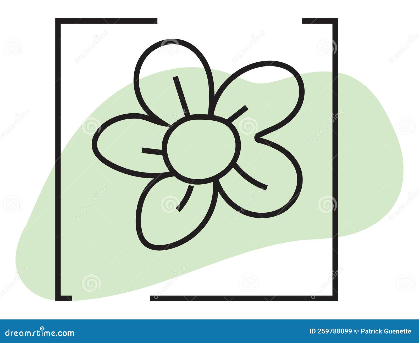 Minimal Flower with Five Petals, Icon Icon Stock Vector - Illustration ...