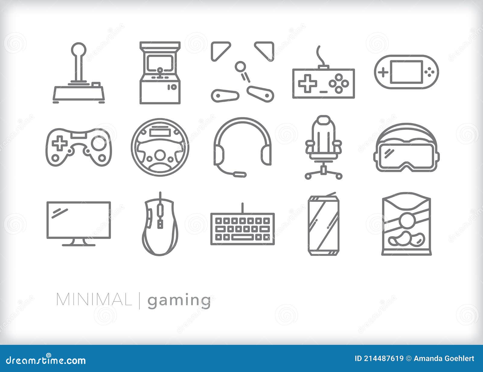 Gaming Icons for the Arcade, E-sports and Streaming Stock Vector ...