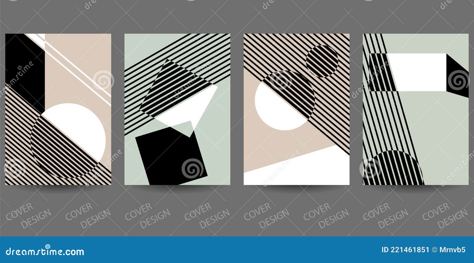 Minimal Geometric Backgrounds Set in Natural Colors. Striped Geometric ...