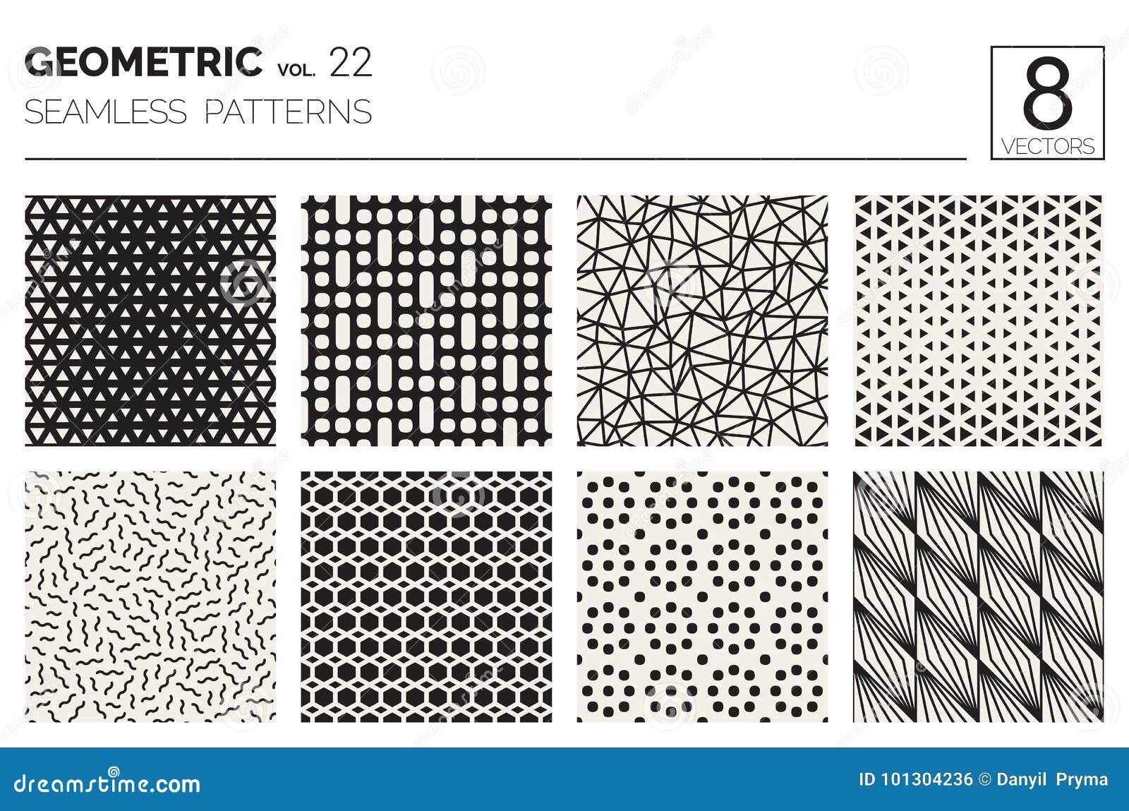 Minimal Geometric Seamless Patterns Set Stock Vector - Illustration of ...