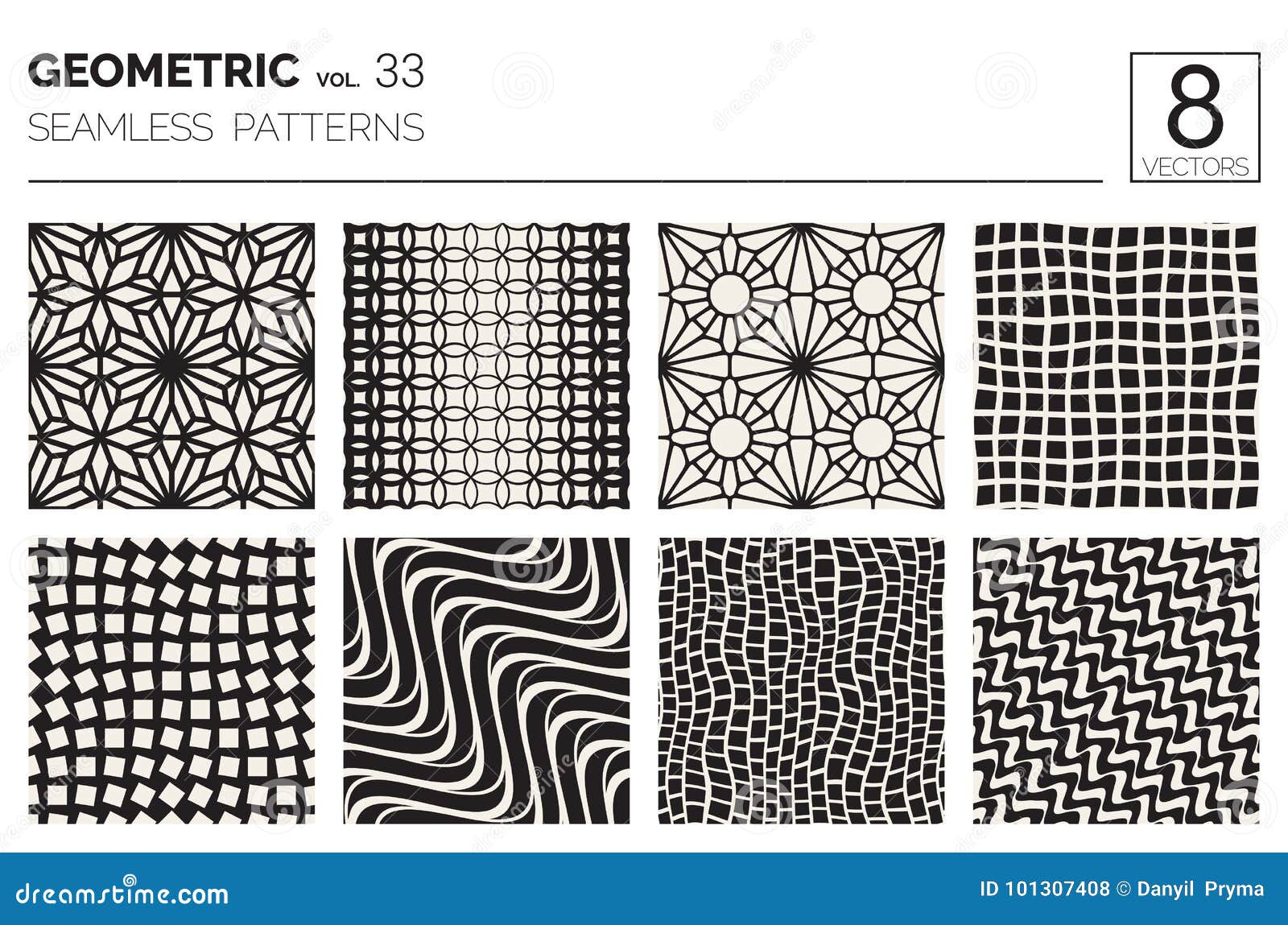 Minimal Geometric Seamless Patterns Set Stock Vector - Illustration of ...