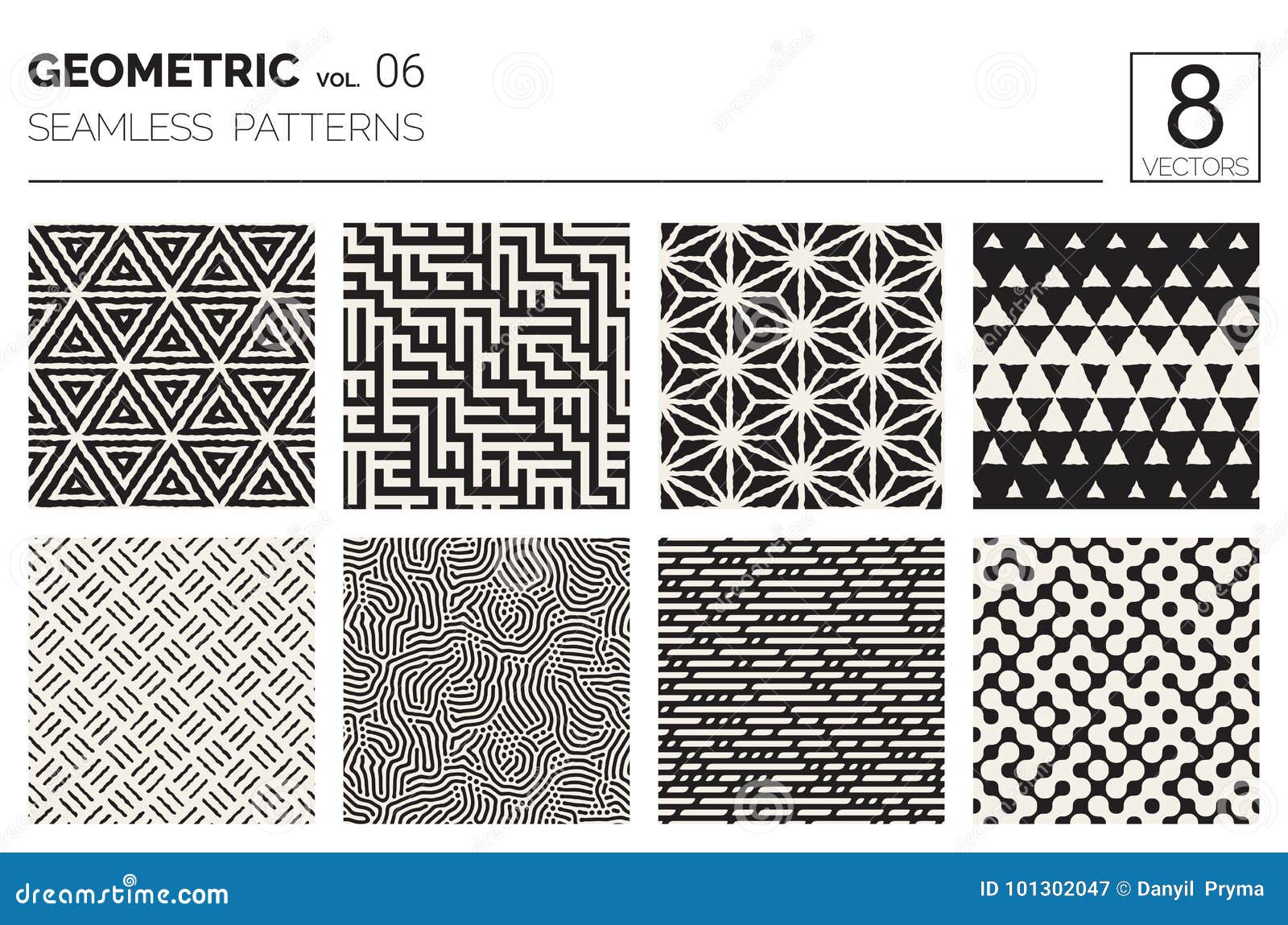 Minimal Geometric Seamless Patterns Set Stock Vector - Illustration of ...