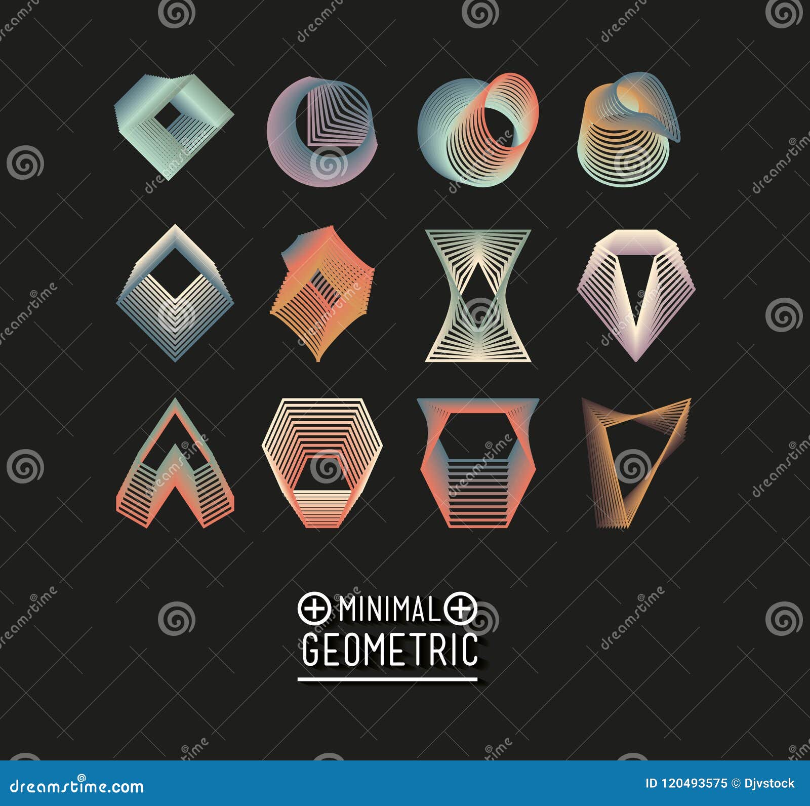 Minimal Geometric Set Figures Stock Vector - Illustration of minimal ...
