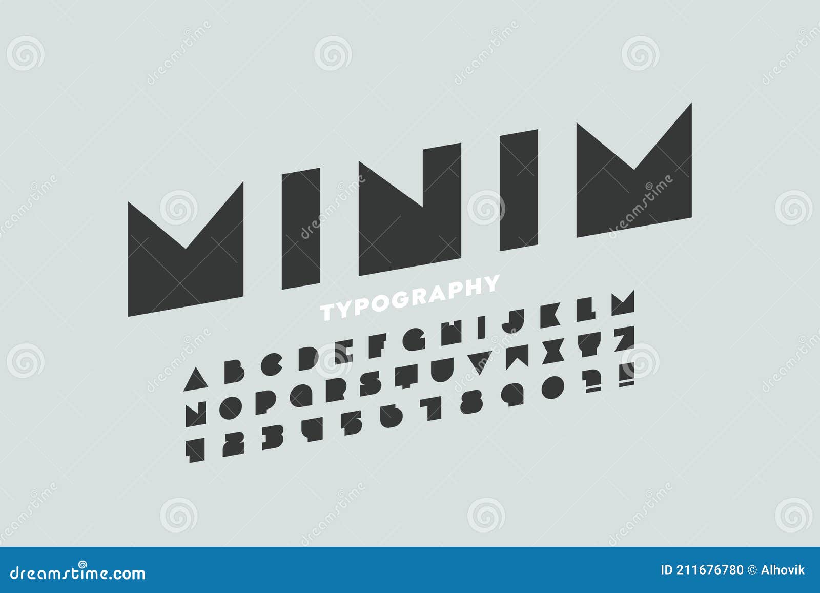 Minimal Geometric Style Font Stock Vector - Illustration of character ...