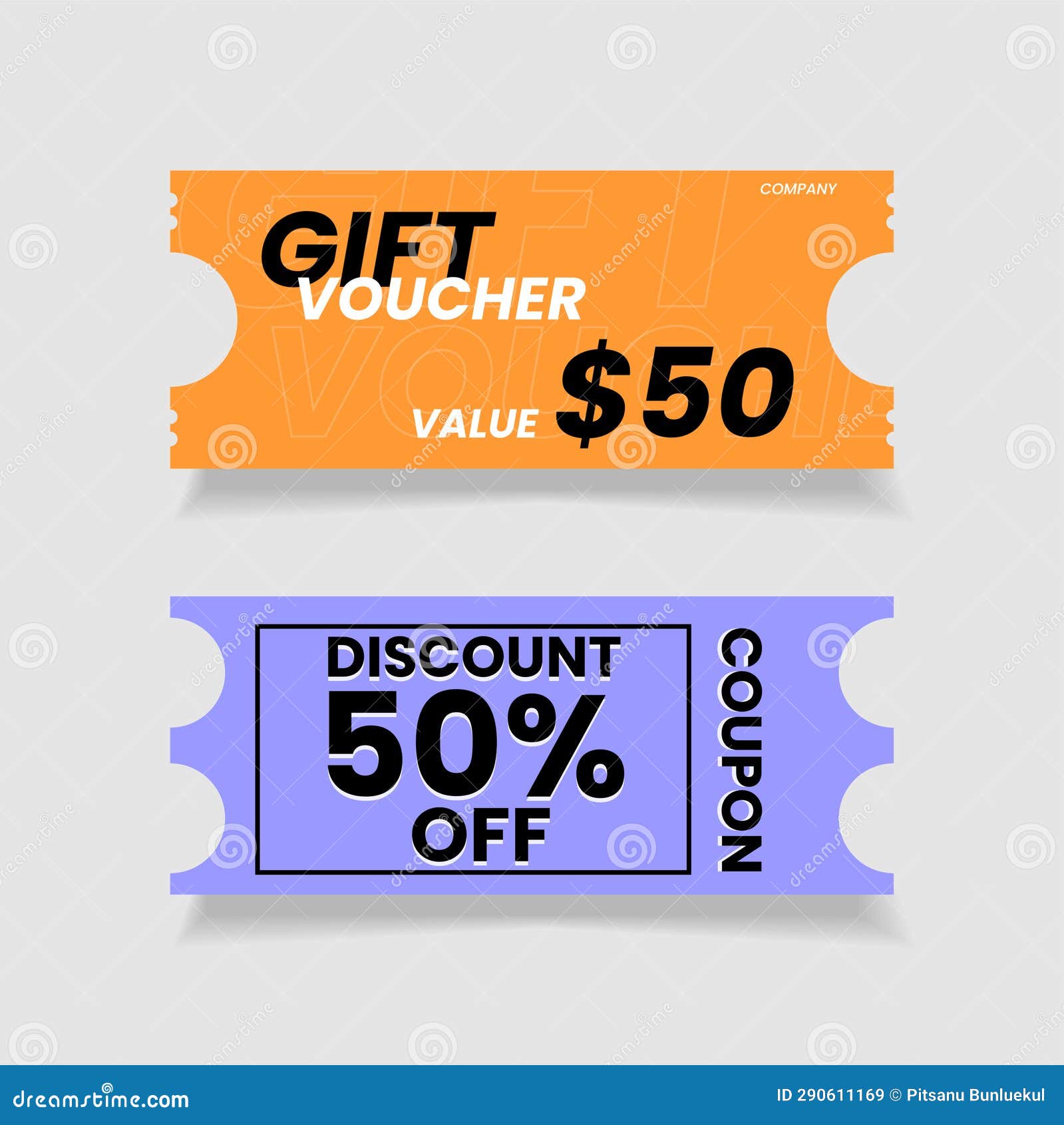 Minimal Gift Coupon Template Design Stock Vector - Illustration of ...