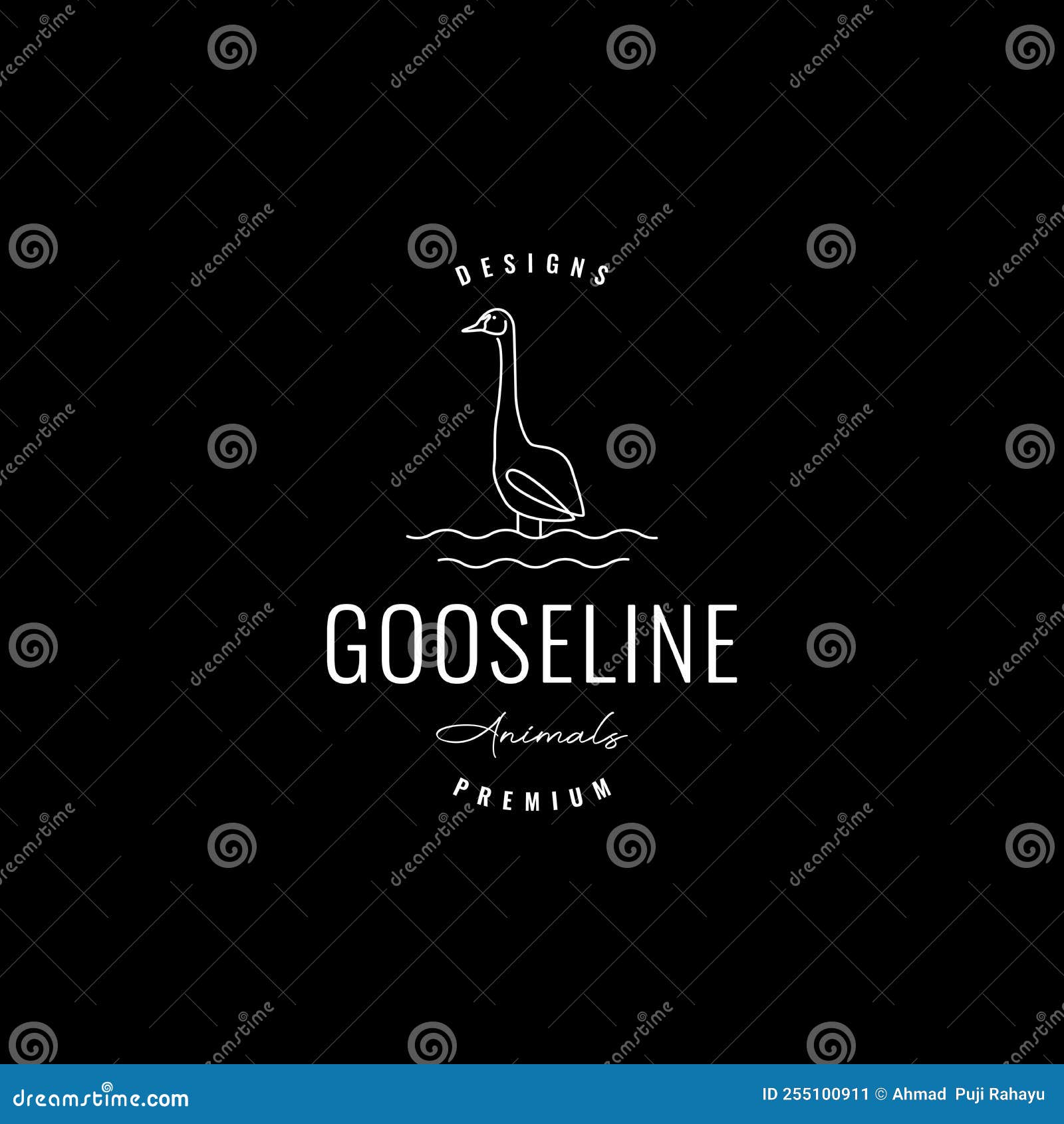 Minimal Goose with Lake Logo Design Stock Vector - Illustration of ...