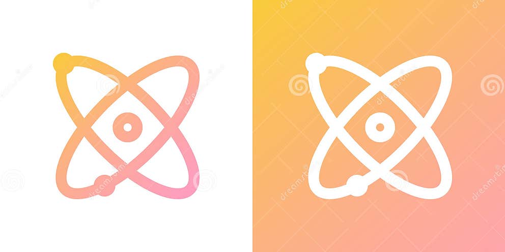 Minimal Gradient Atom Icon. Back To School. Vector Illustration, Flat ...