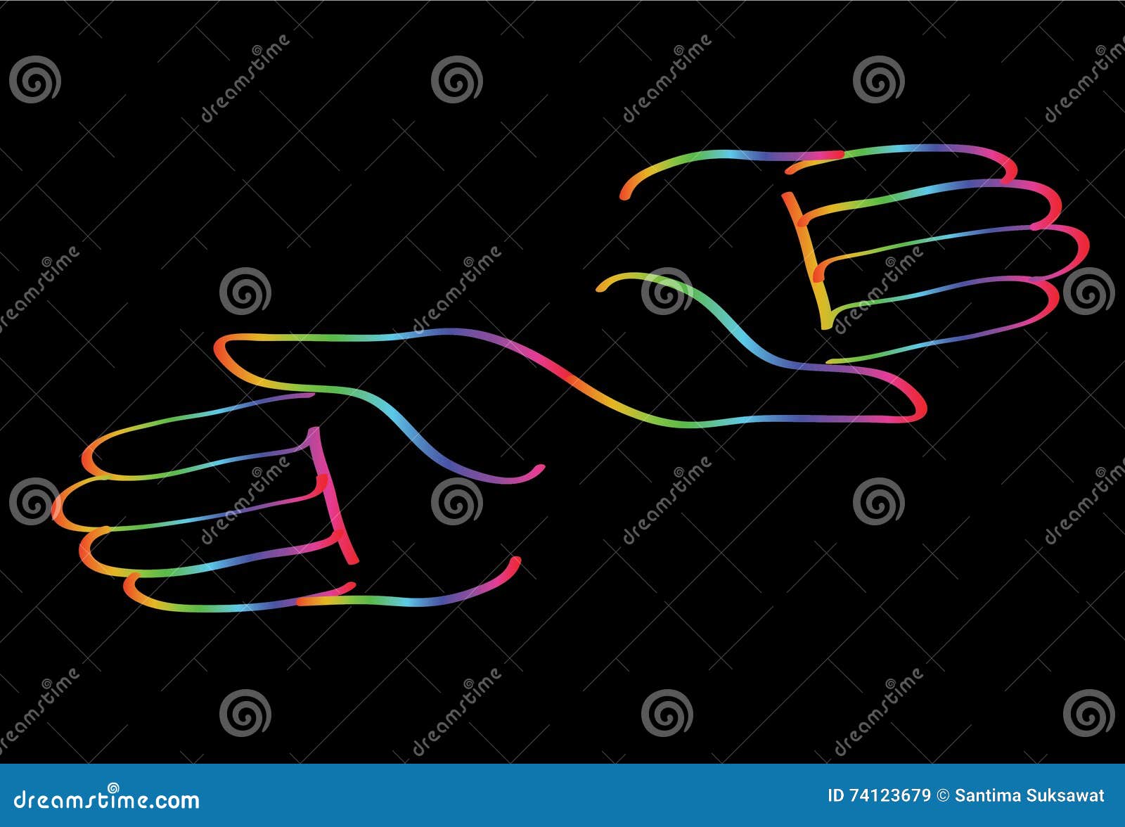 Minimal Hands Together Rainbow Symbol Vector Stock Vector ...