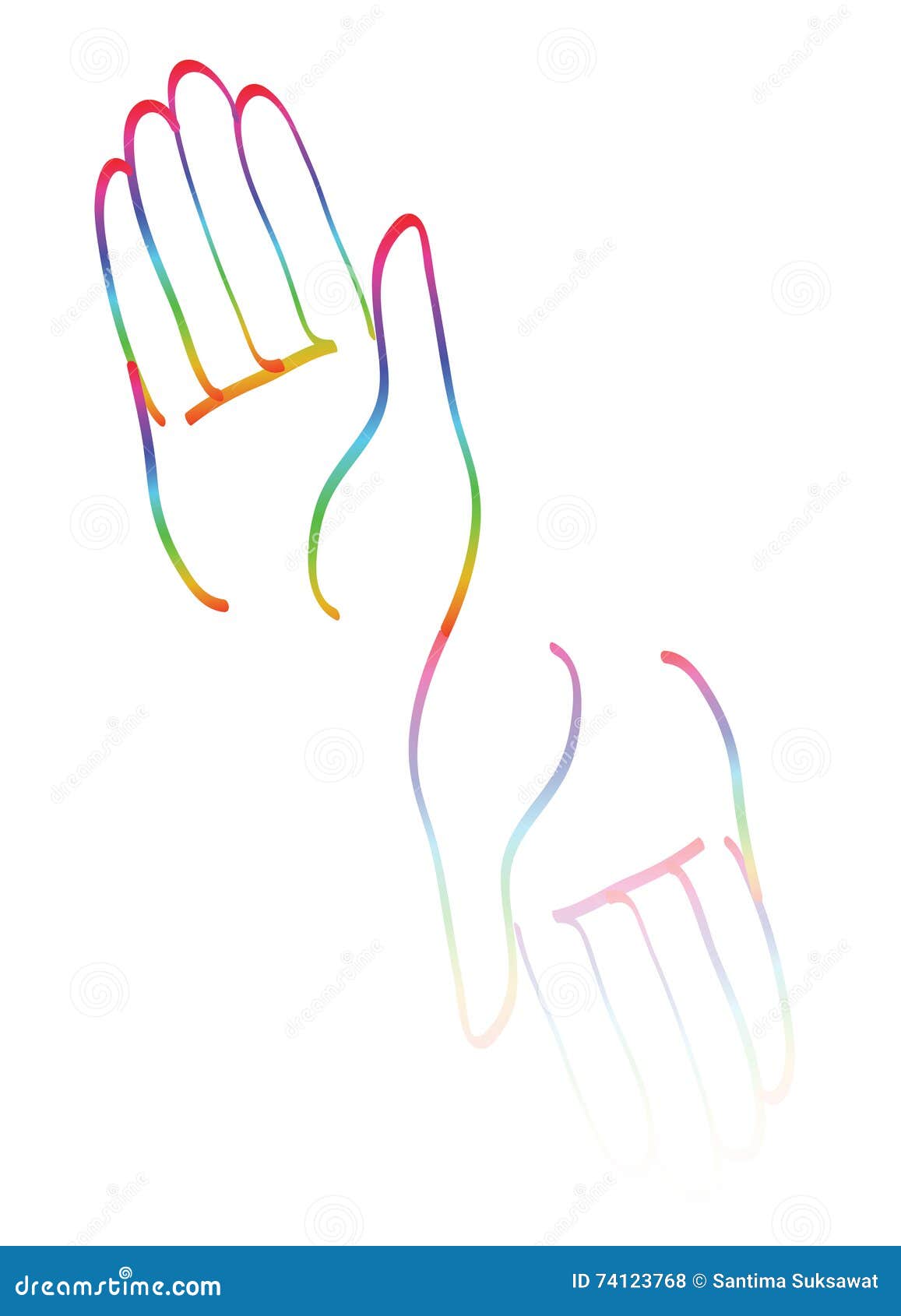 Minimal Hands Together Rainbow Symbol Vector Stock Vector ...