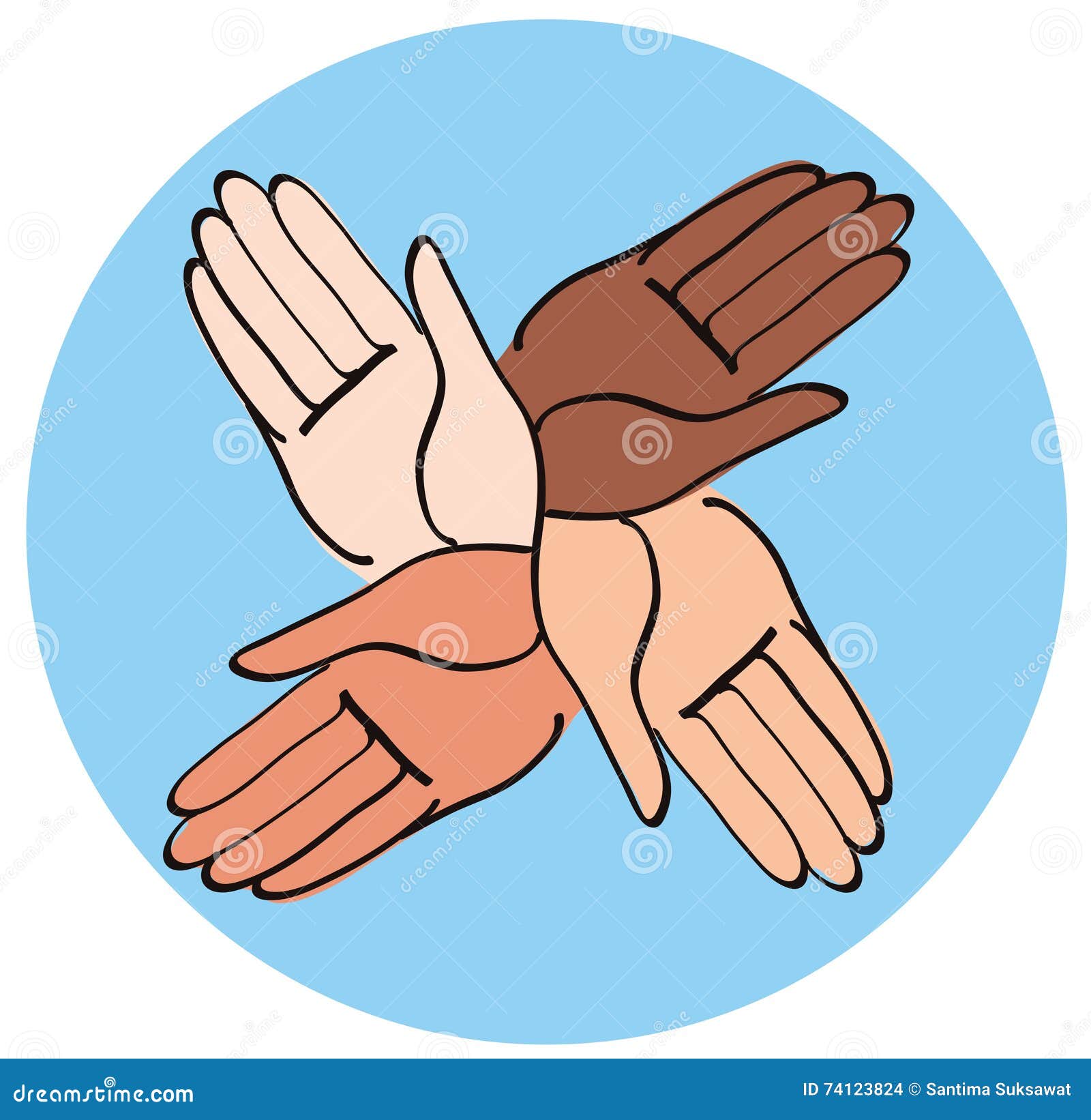 Minimal Hands Together Symbol Vector Stock Vector - Illustration of ...